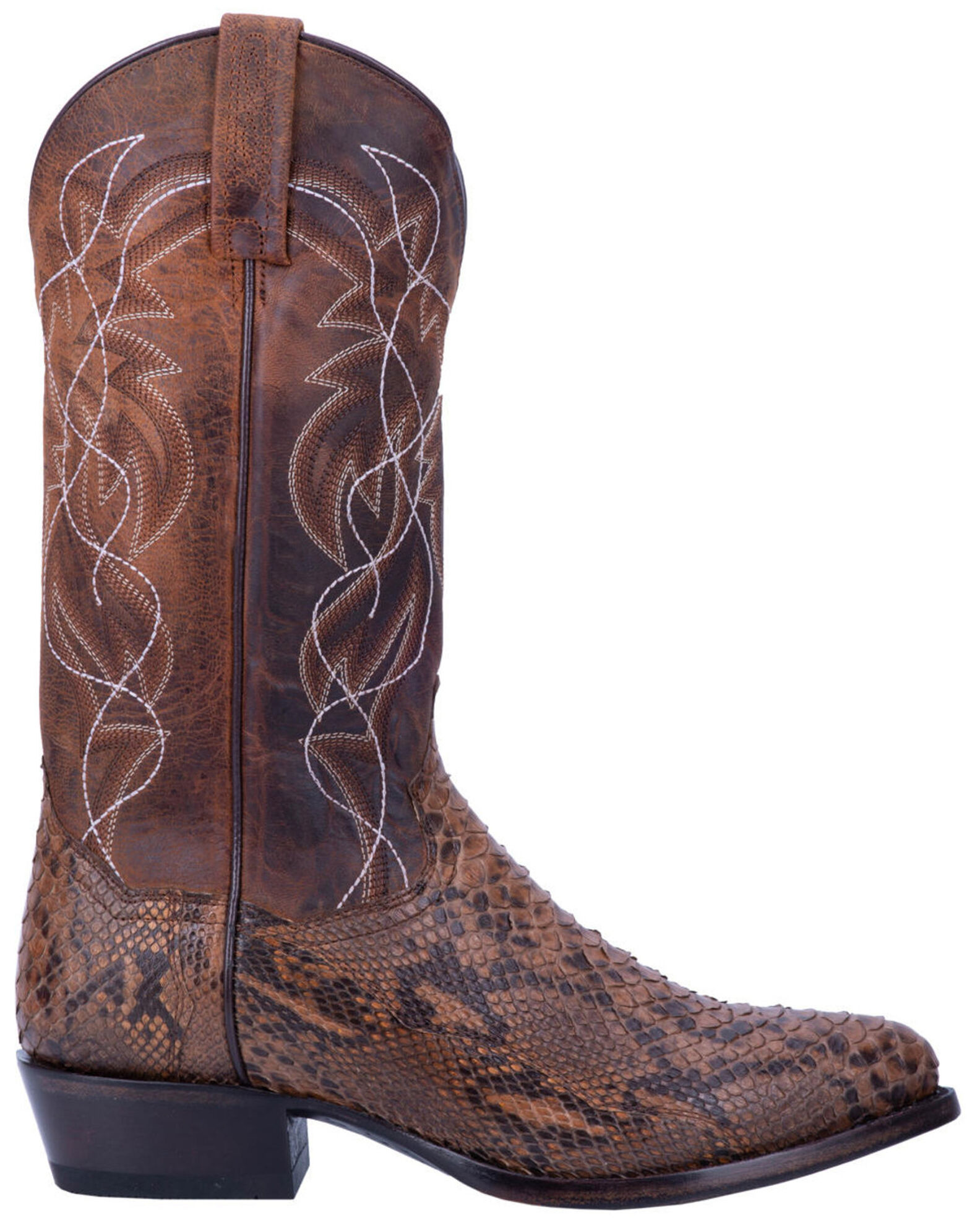 Dan Post Men's Manning Exotic Python Western Boots - Round Toe, Bay Apache