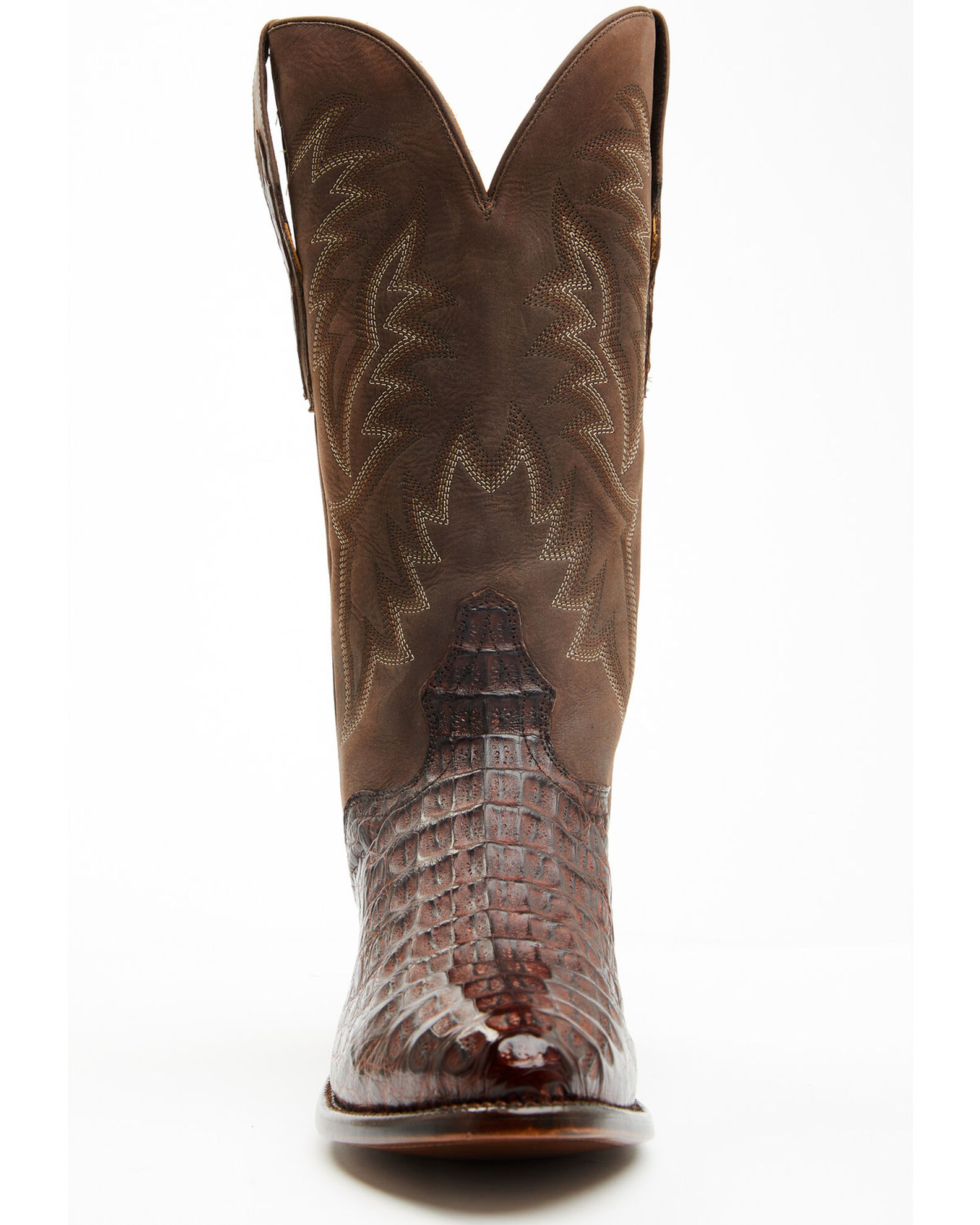 El Dorado Men's Exotic Caiman Western Boots - Round Toe, Brass