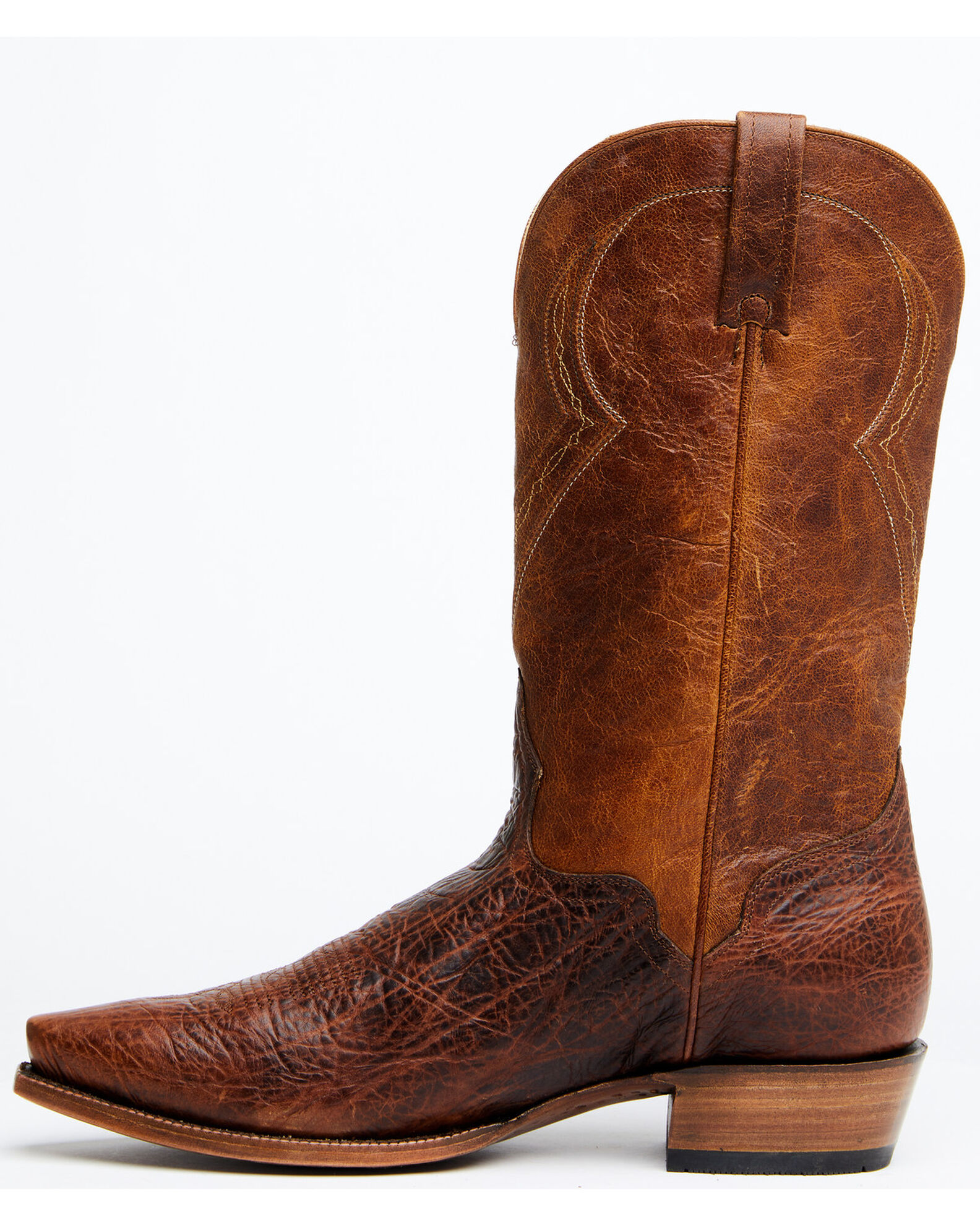 El Dorado Men's Rust Bison Western Boots - Snip Toe, Rust Copper