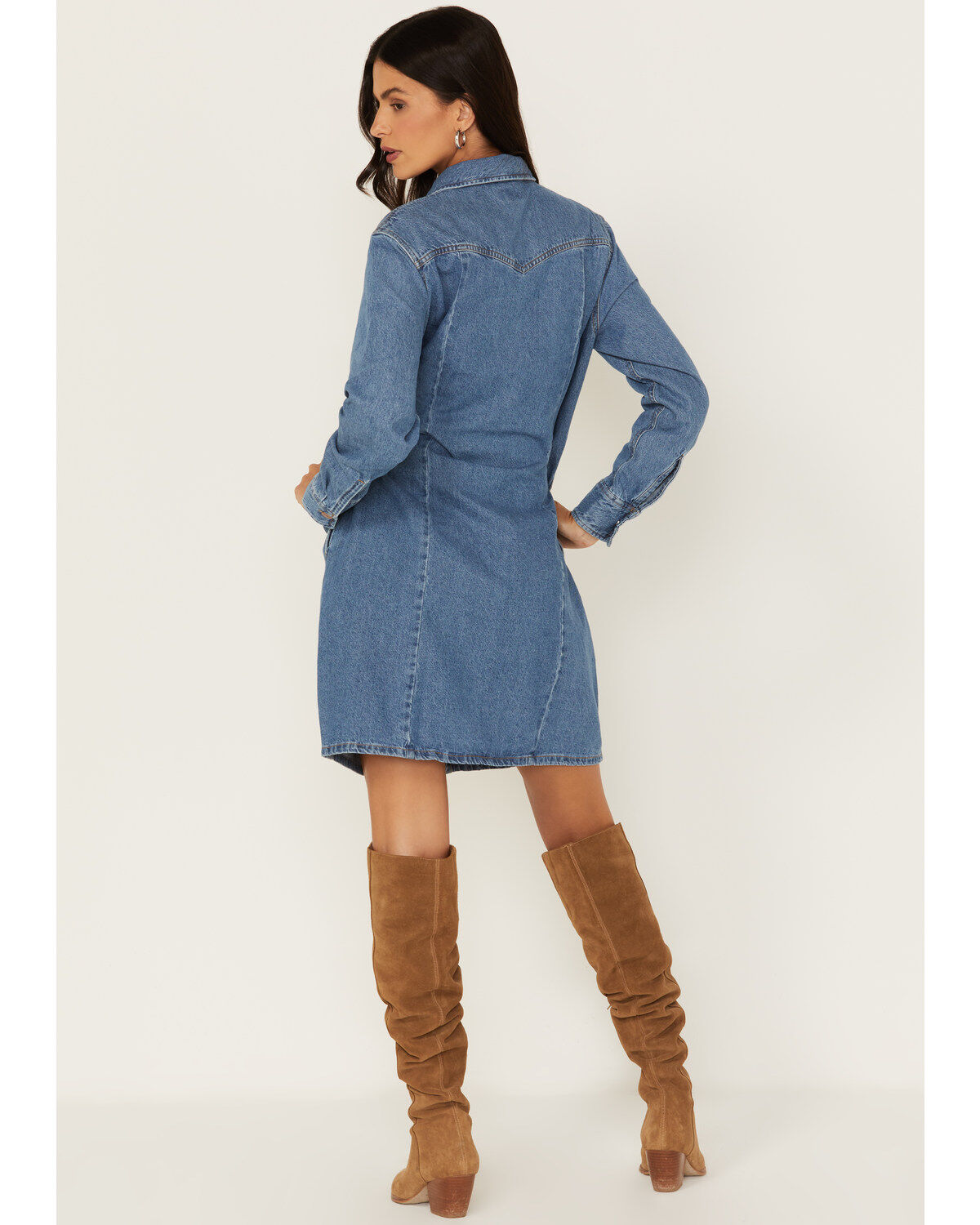 Product Name: Wrangler Women's Denim Long Sleeve Western Mini Dress