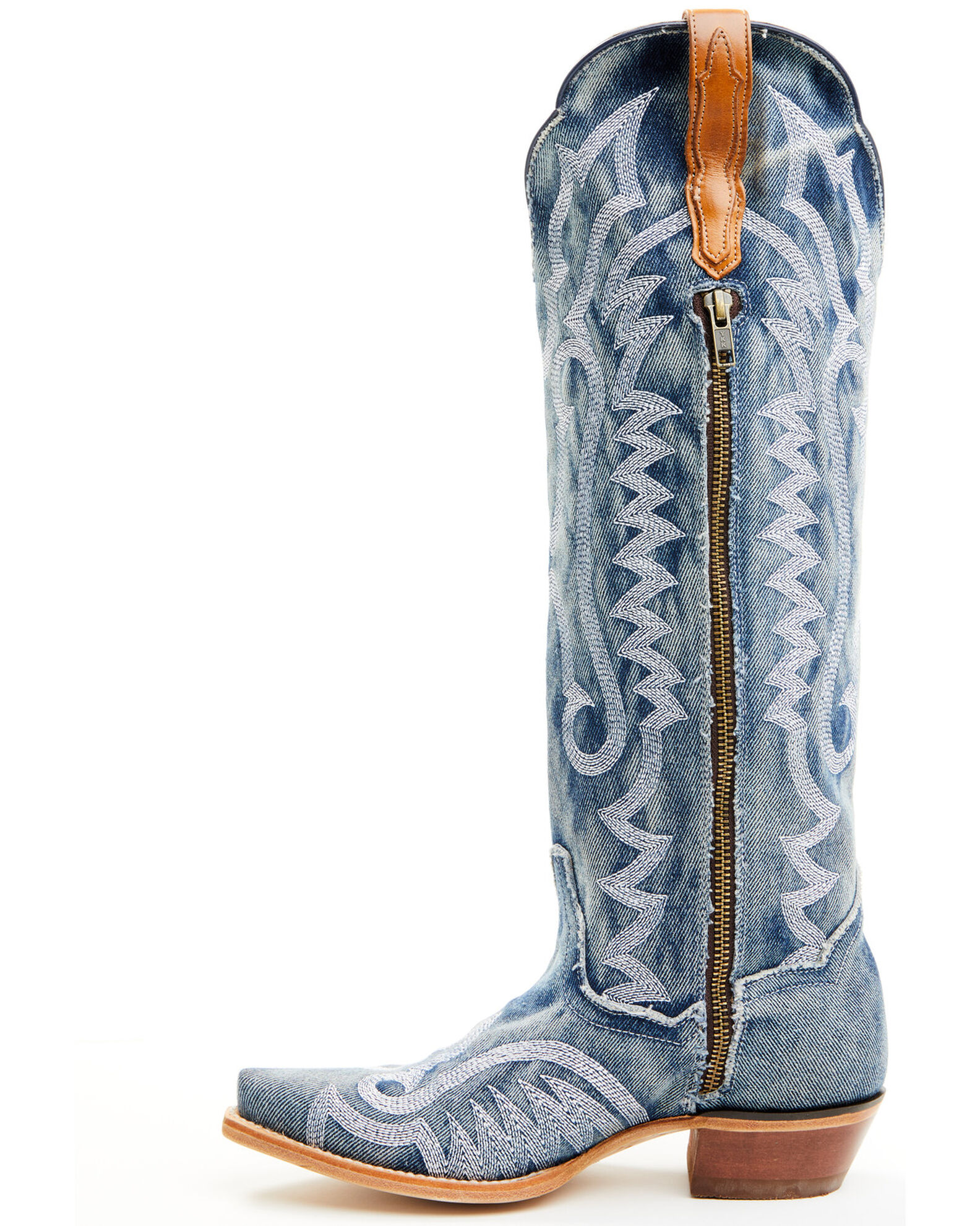 Dan Post Women's Denim Darlin' Tall Western Boots - Snip Toe, Blue