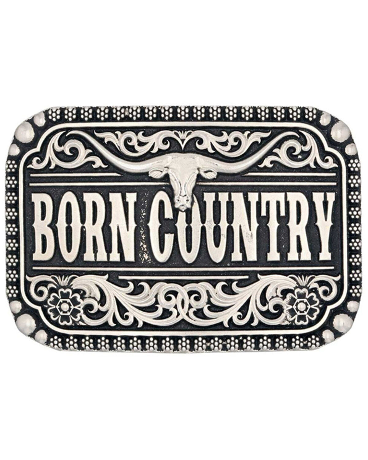Montana Silversmiths Born Country Attitude Belt Buckle, Brass
