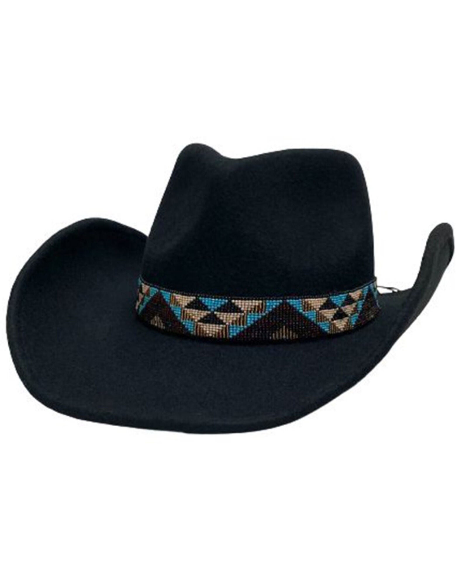 Nikki Beach Women's Mirador Wool Western Fashion Hat, Black