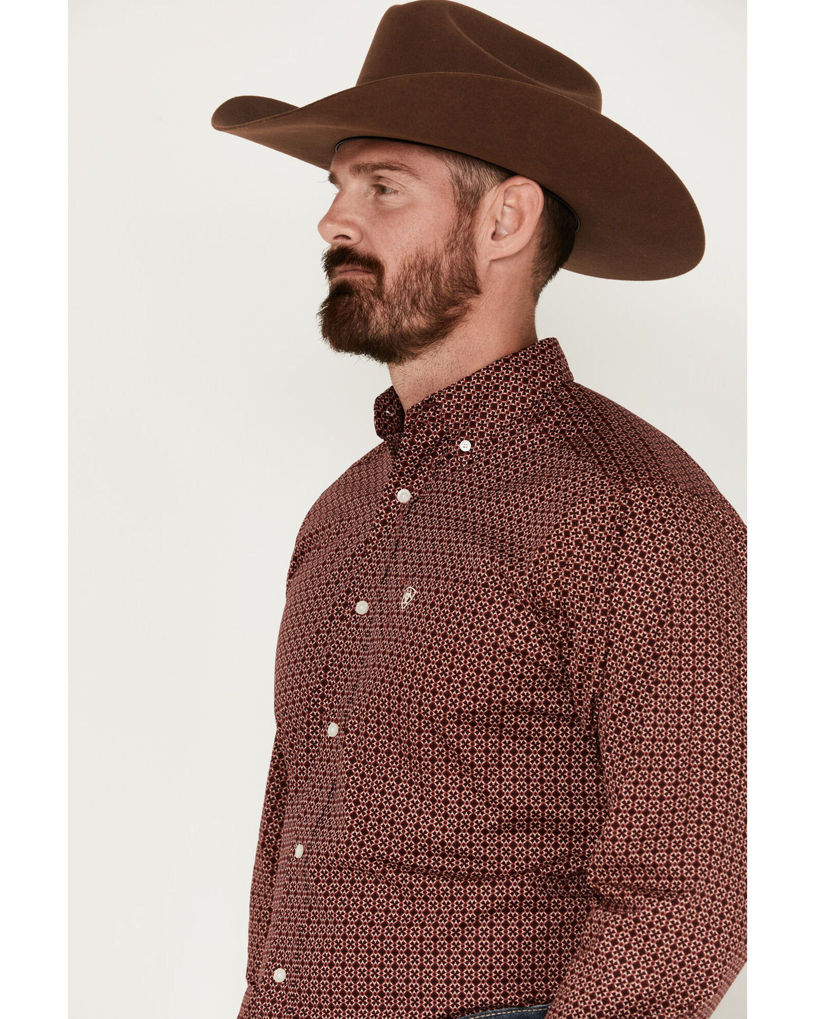 Product Name Ariat Mens Kenny Print Long Sleeve Button Down Stretch