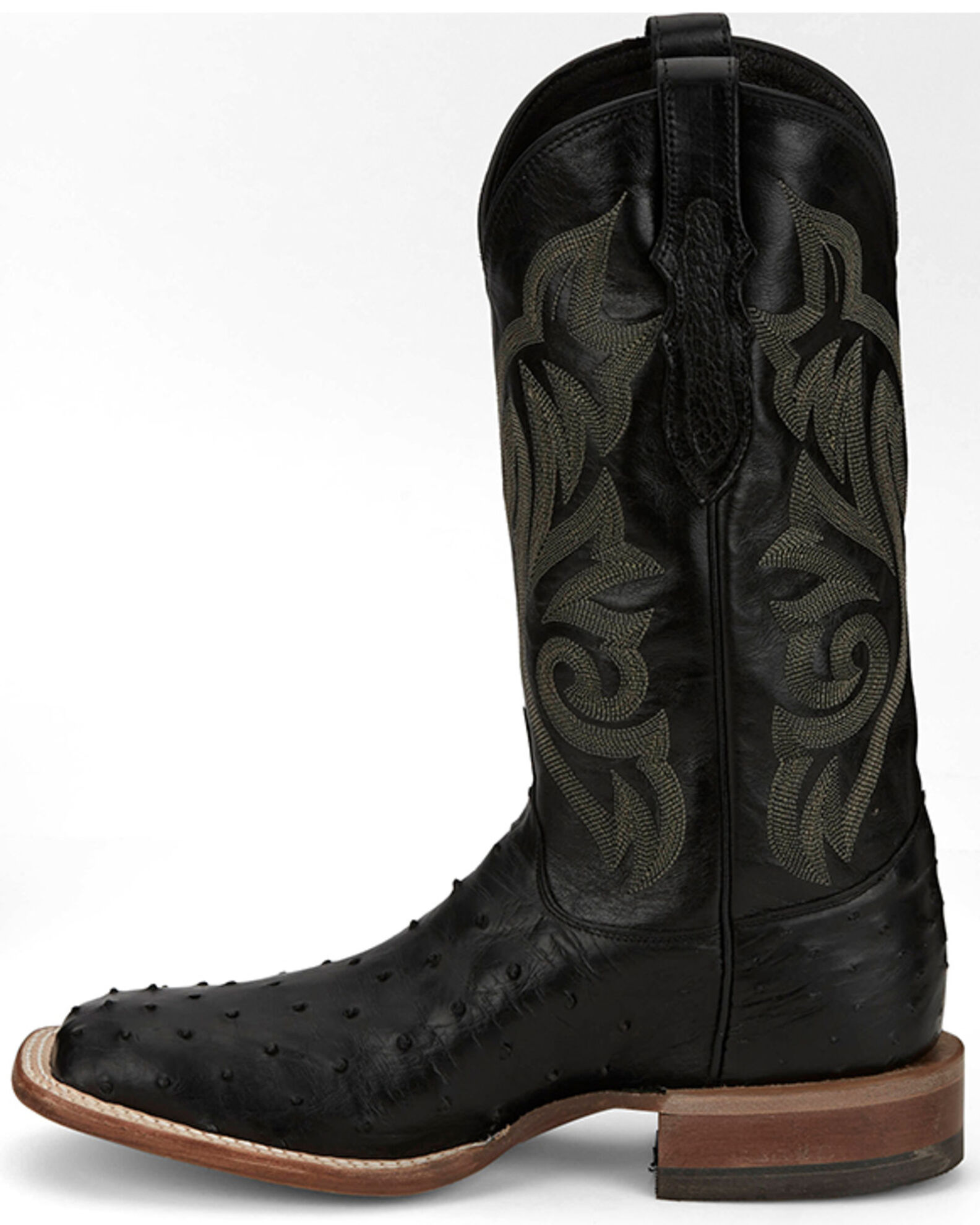 Justin Mens Exotic Full Quill Ostrich Western Boots Broad Square Toe
