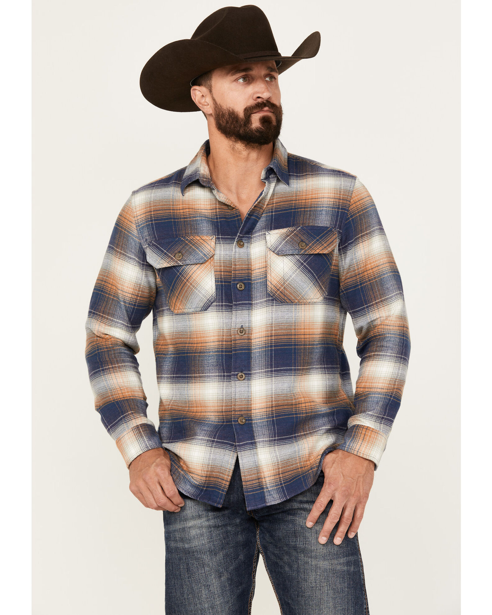 Product Name Pendleton Mens Burnside Plaid Print Long Sleeve Button