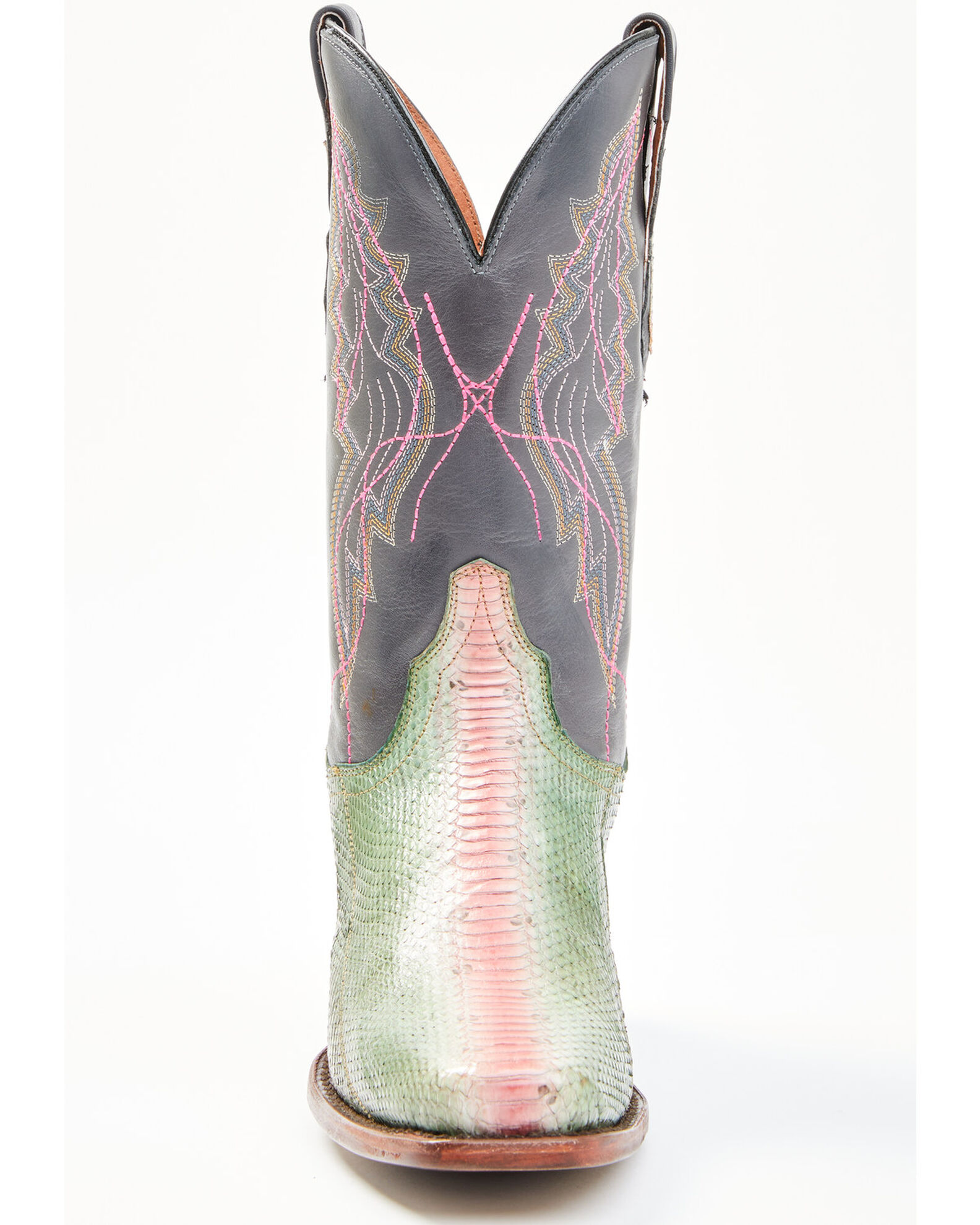 Dan Post Women's Exotic Watersnake Skin Western Boots - Square Toe, Green
