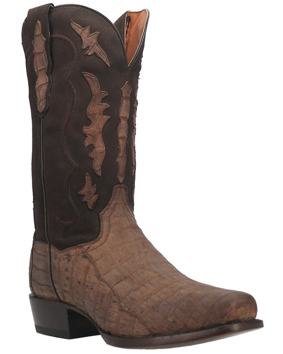 Dan Post Men's Stalker Exotic Caiman Western Boot - Square Toe, Taupe