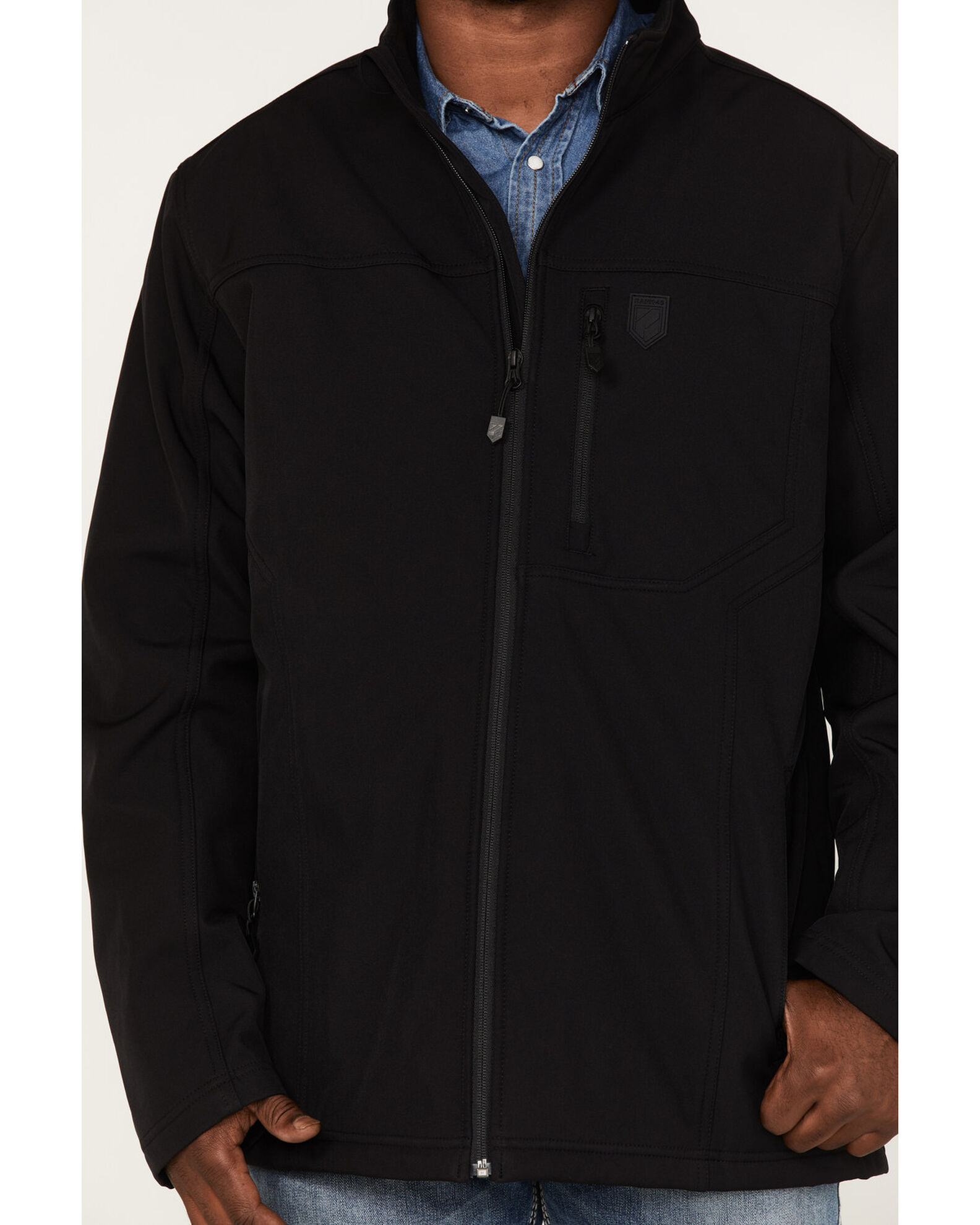 Rank 45® Mens Myrtis Concealed Carry Softshell Jacket Black