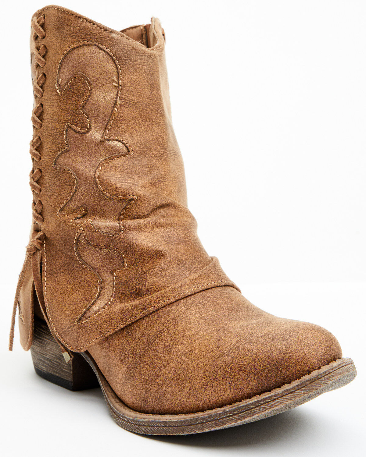 Very G Women's Brillo Booties - Round Toe, Tan, hi-res