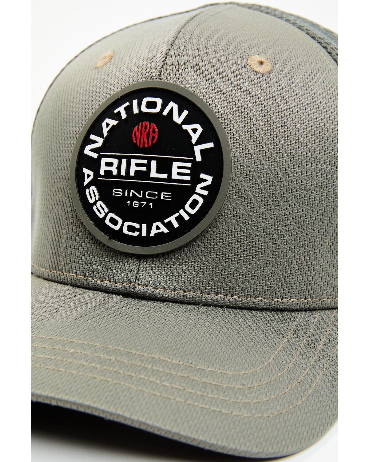 NRA Men's Gray Rubber Patch Snapback Baseball Cap, Grey