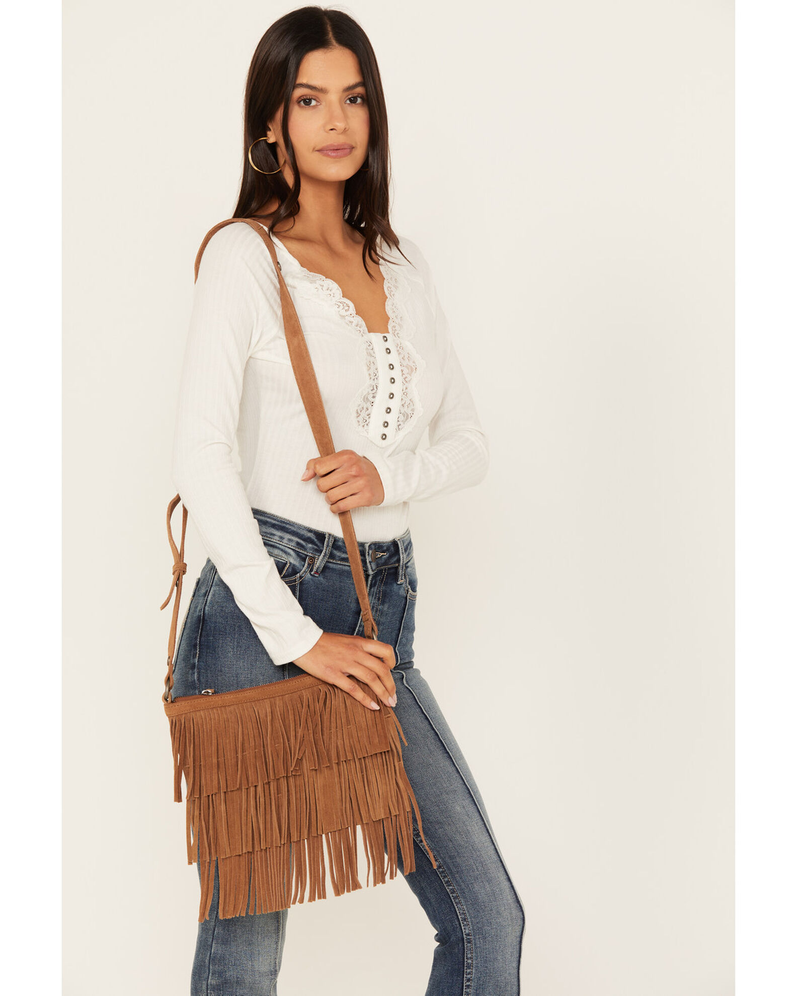 Idyllwind Women's Darlington Court Suede Crossbody Bag, Lt Brown