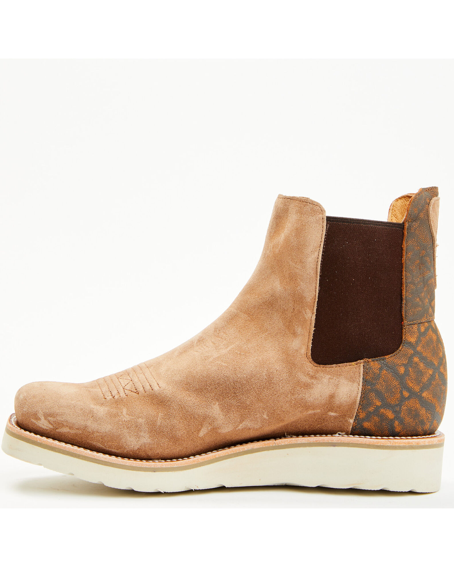 Horse Power Suede Chelsea Boots - Square Toe, Tan