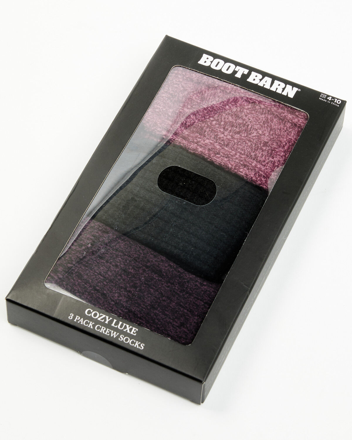 Boot Barn Women's Purple Luxe Cozy Sock Gift Box - 3 Piece, Purple, hi-res