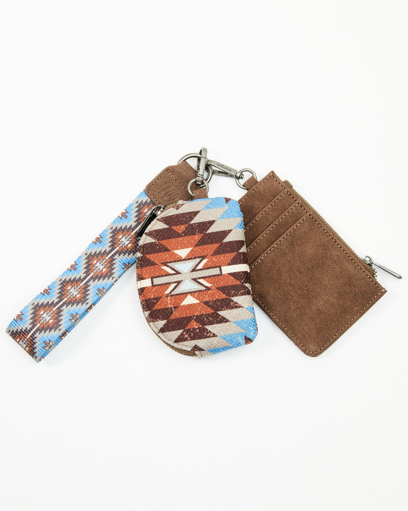 Wrangler Southwestern Print Keychain Coin Wallet, Coffee