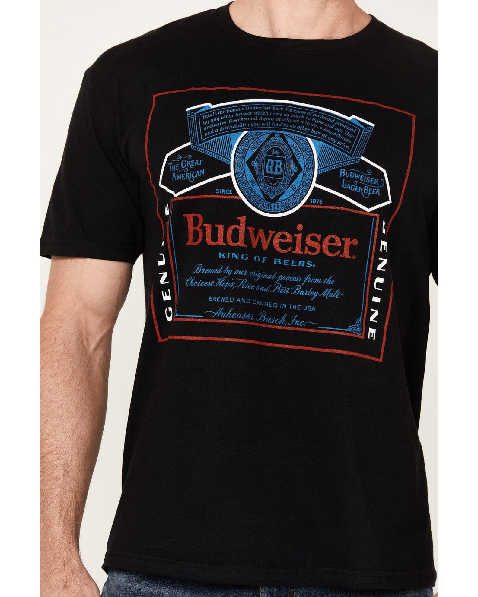 Brew City Beer Gear Men's Budweiser Logo Short Sleeve Graphic T-Shirt ...
