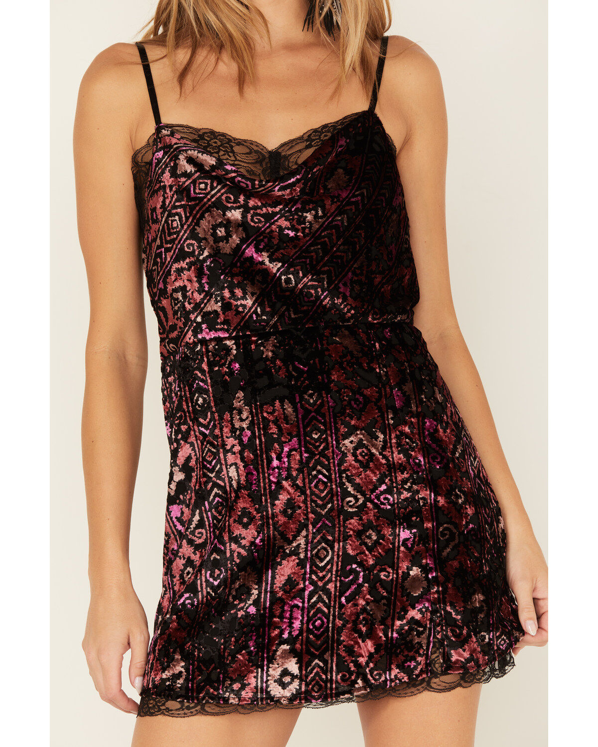 Idyllwind Women's Houston Cowl Neck Mini Dress, Fuchsia