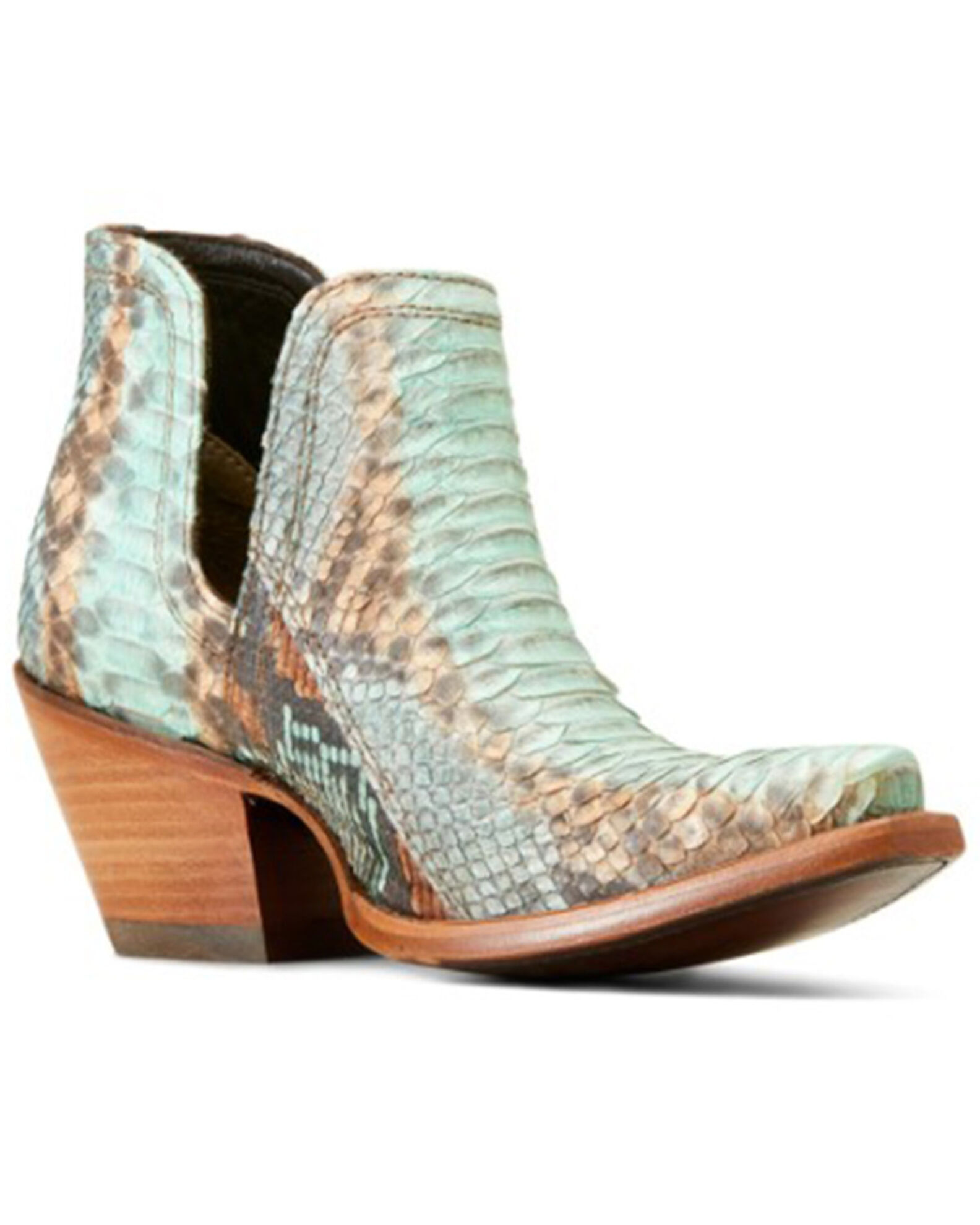 Ariat Women's Dixon Python Western Booties - Snip Toe, Blue