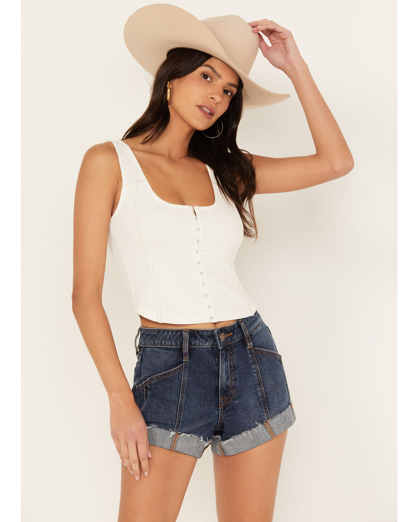 Shyanne Women's Corset Tank, White