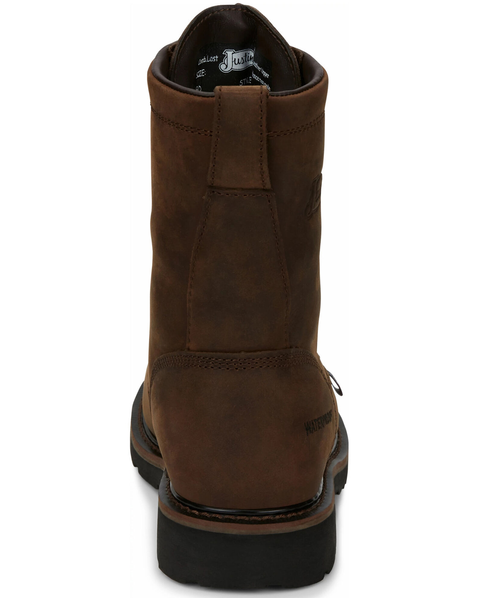 Justin Mens Drywall Work Boots Soft Toe Brown