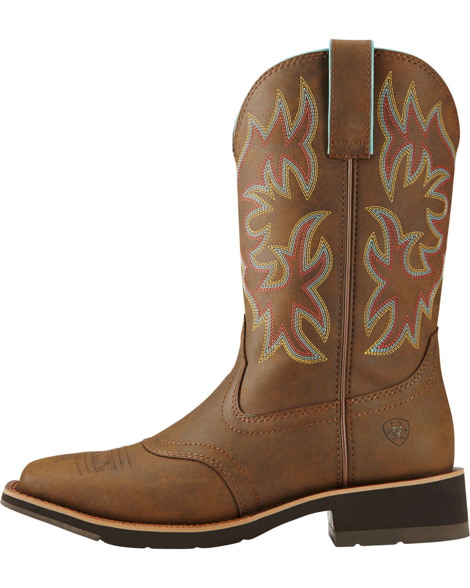 Ariat Womens Delilah Western Performance Boots Broad Square Toe Brown