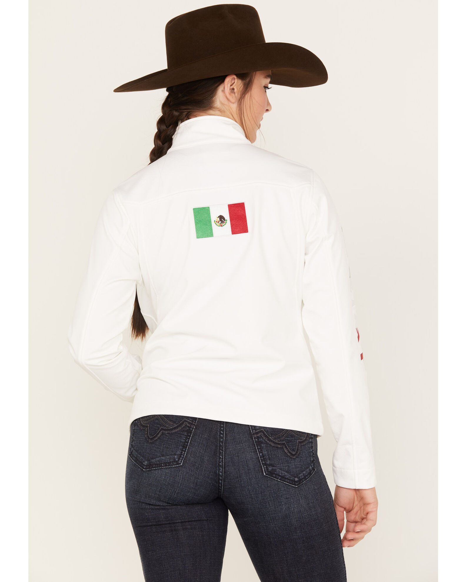 Ariat Women's Classic Team Mexico Flag Softshell Jacket, White