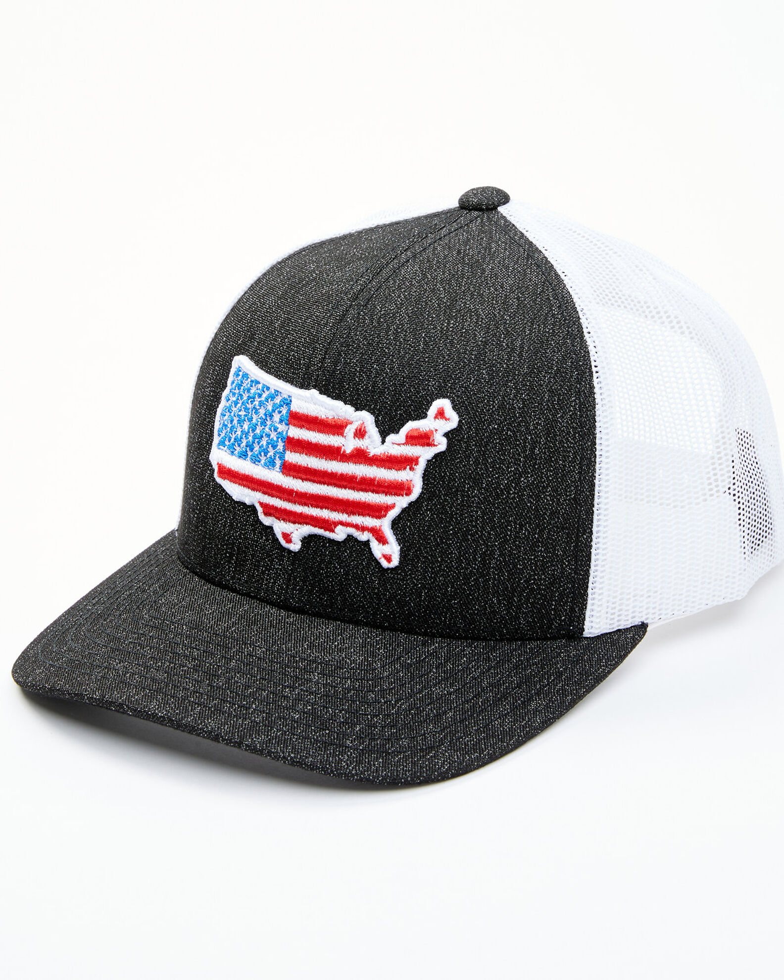 Oil Field Hats Men's Black & White American Flag US Patch Mesh-Back ...