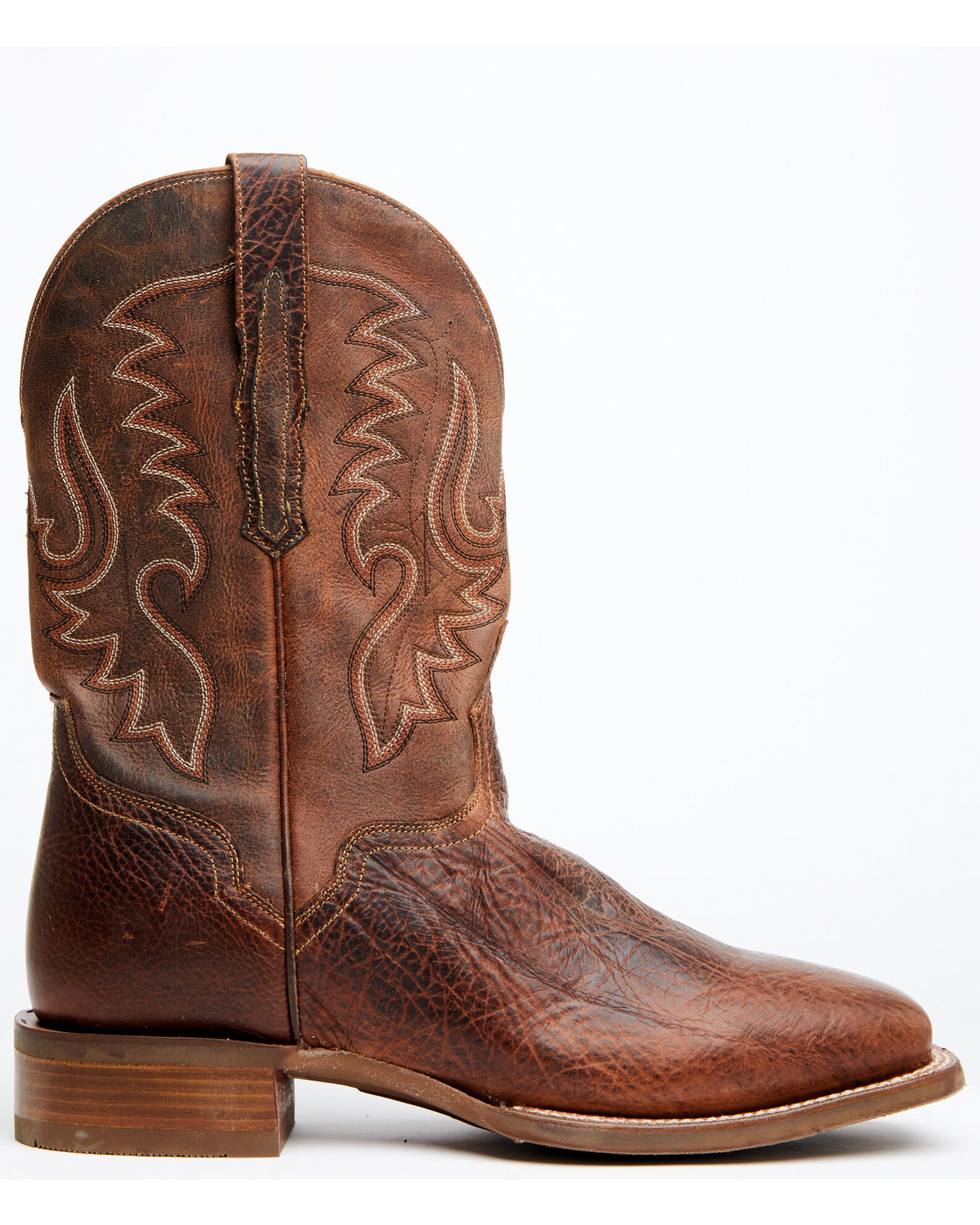 El Dorado Mens Rust Bison Western Boots Broad Square Toe Rust Copper