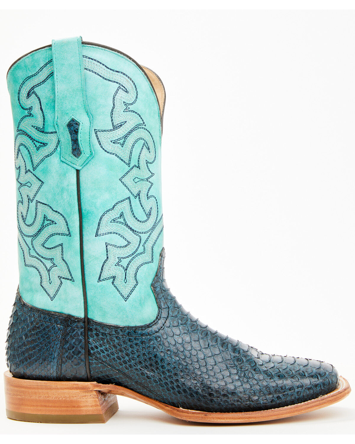 Corral Men's Exotic Python Western Boots - Broad Square Toe, Navy