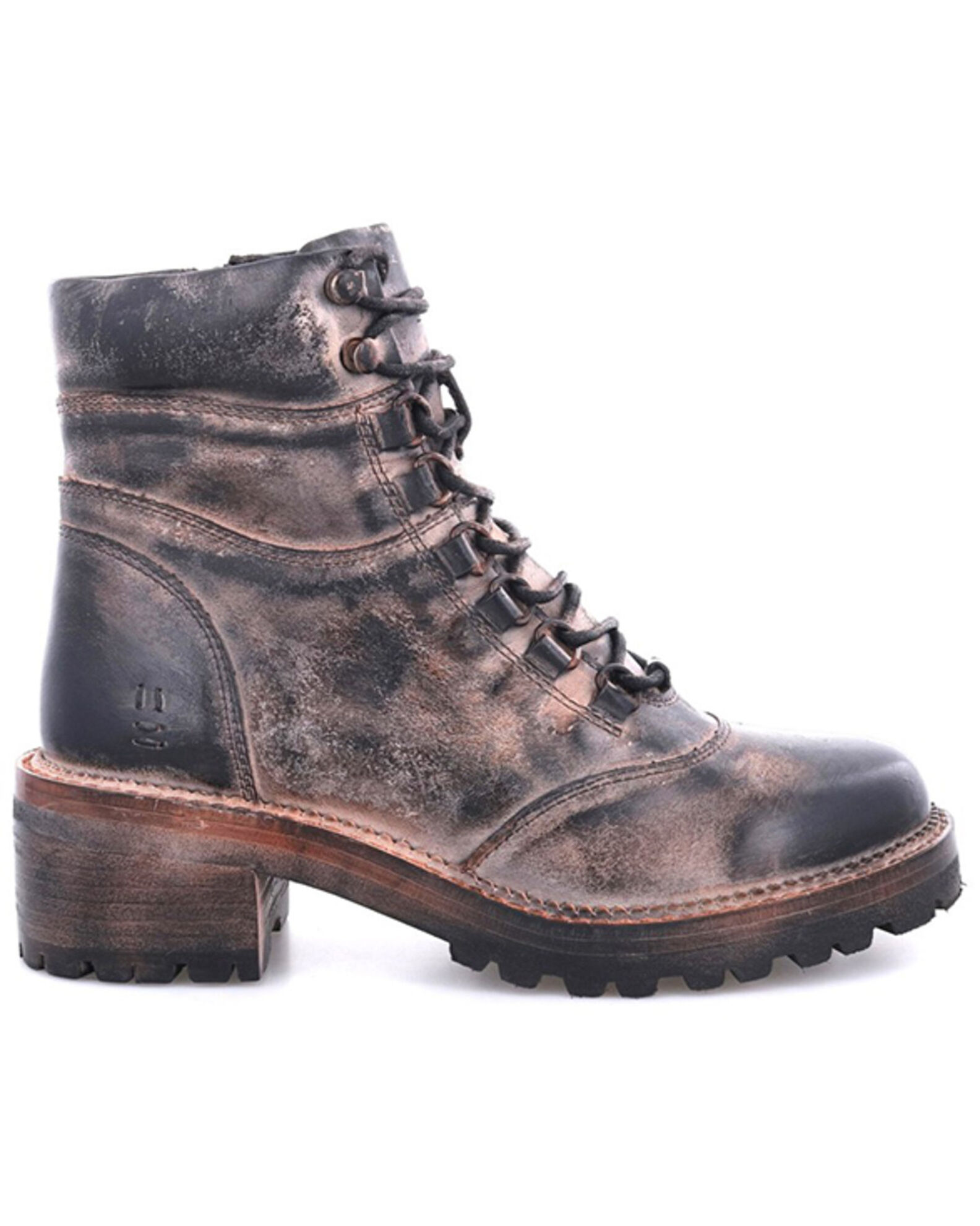 Roan by Bed Stu Women's Packer Lace-Up Boots - Round Toe, Black