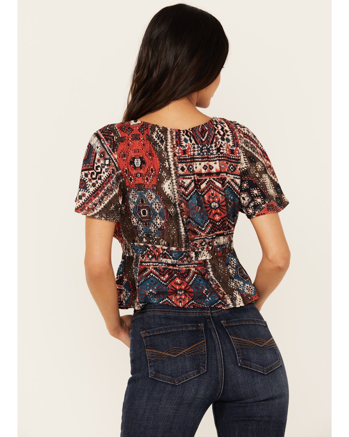 Product Name: Idyllwind Women's Stirrup Print Short Sleeve Cropped Shirt