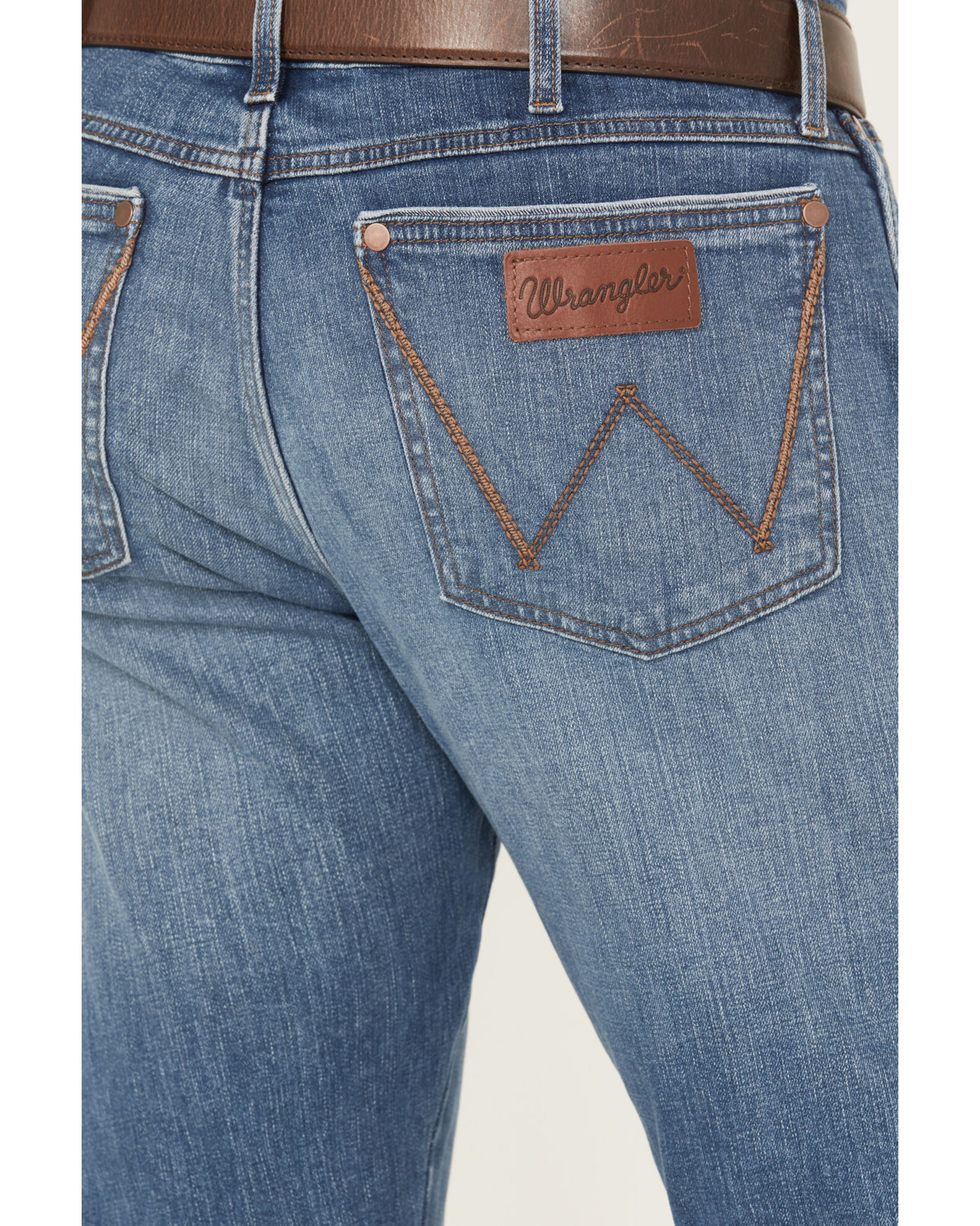 Wrangler Retro Mens Big Sky Medium Wash Slim Bootcut Stretch Jeans
