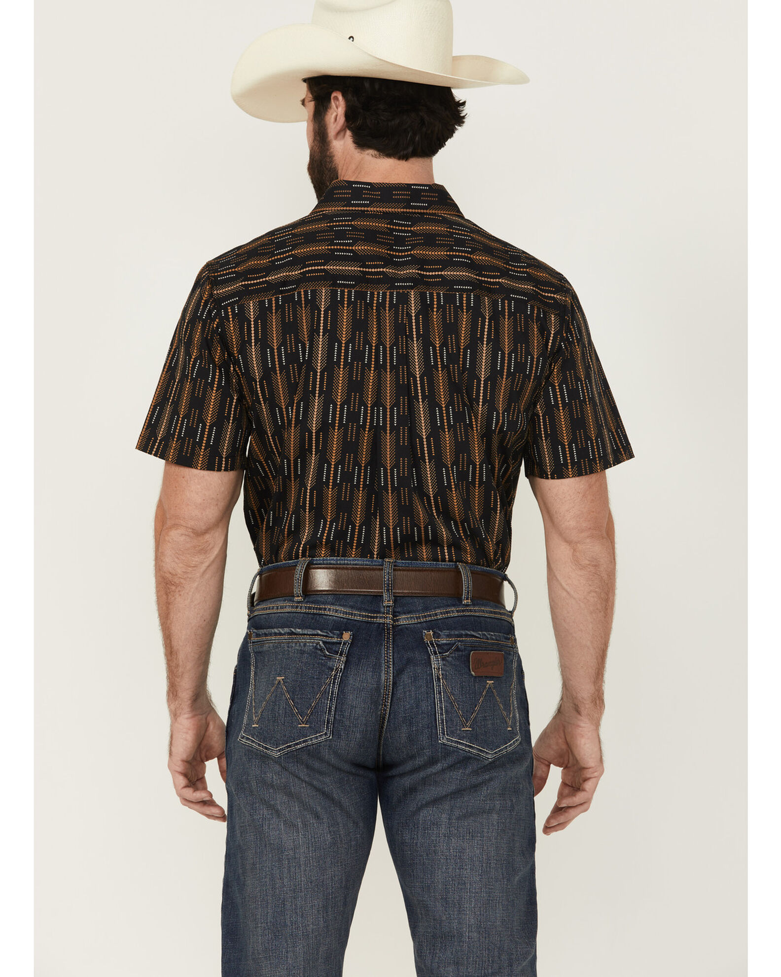 Cody James Mens Cactus Dobby Striped Print Short Sleeve Button Down