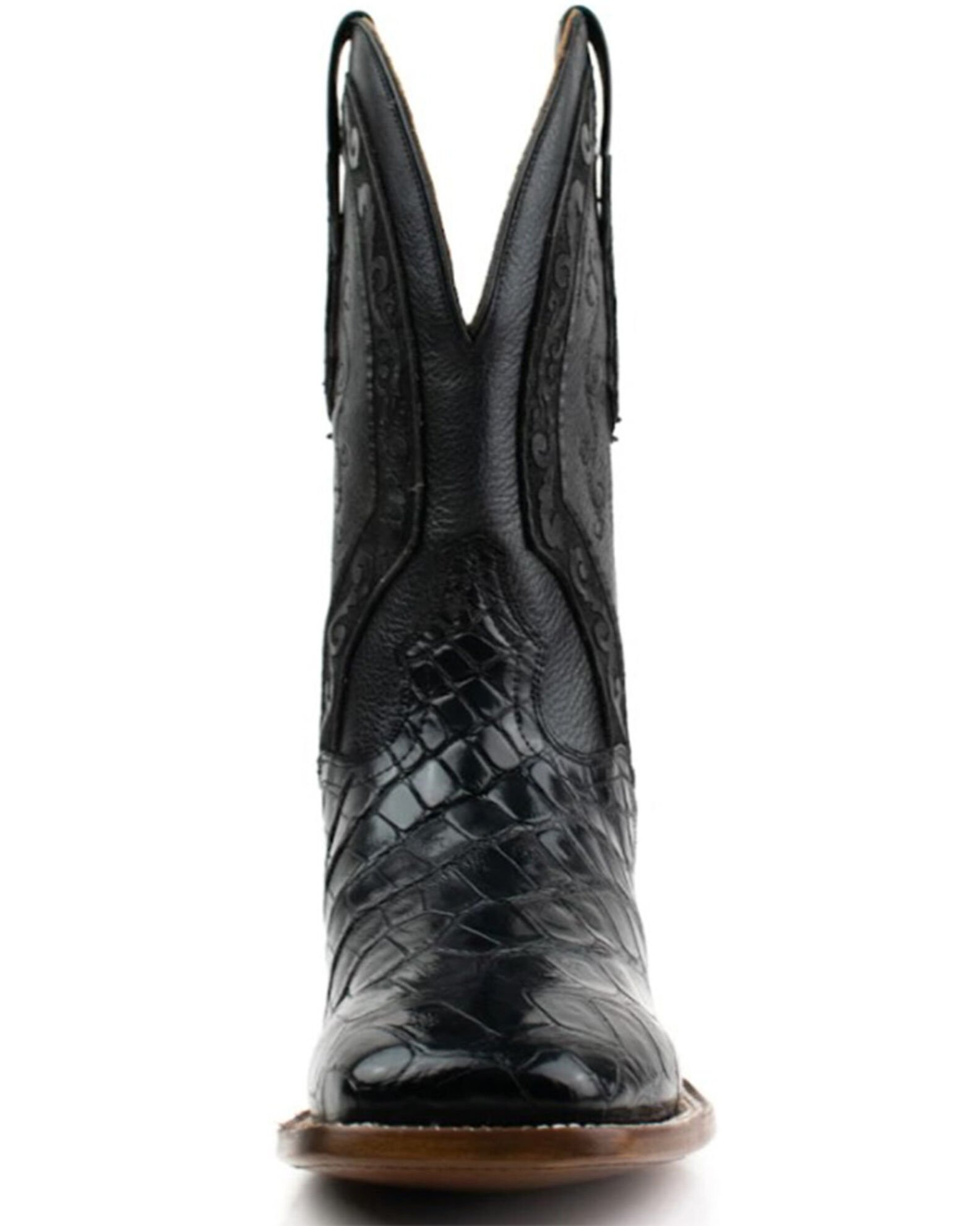 El Dorado Mens Scallop American Alligator Exotic Western Boot Broad