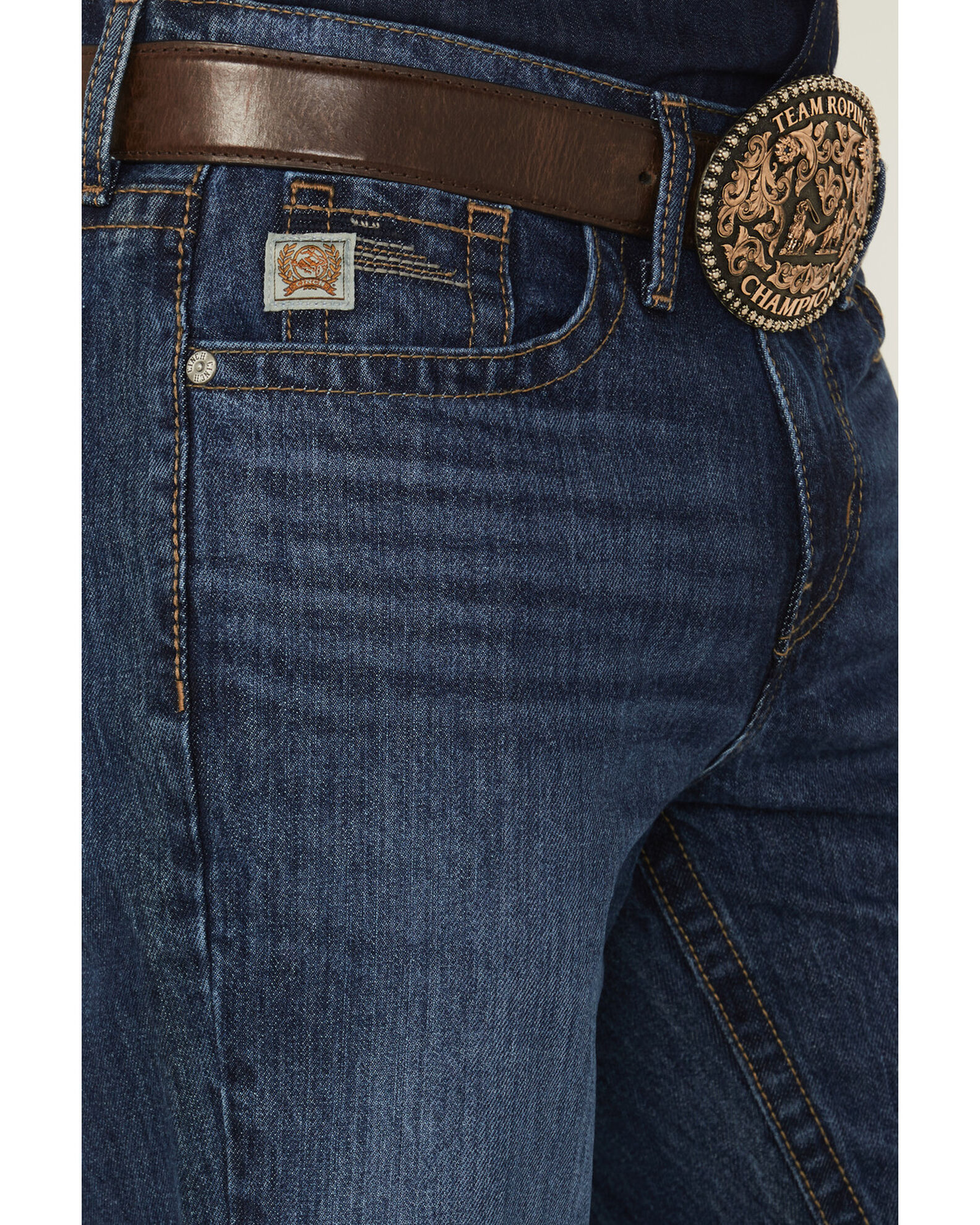 Cinch Men's Grant Medium Wash Relaxed Bootcut Rigid Denim Jeans, Indigo