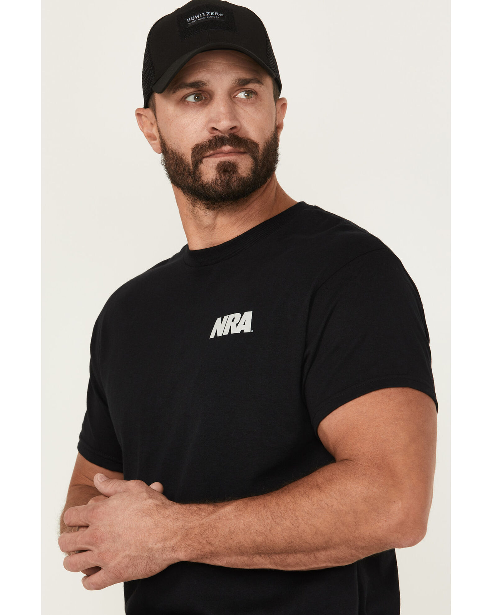 Buckwear Men's NRA Badge Short Sleeve Graphic T-Shirt, Black
