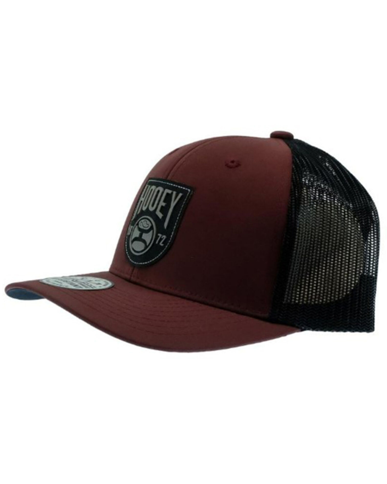 Hooey Men's Bronx Rubber Patch Trucker Cap, Burgundy