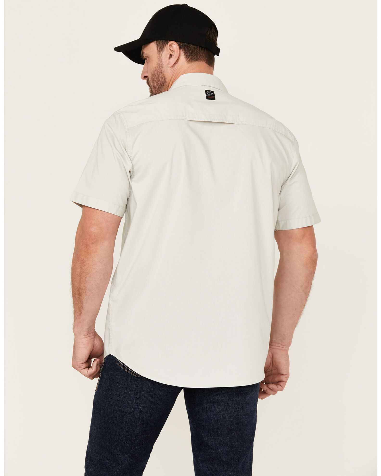 Atg By Wrangler Mens Solid Short Sleeve Button Down Performance