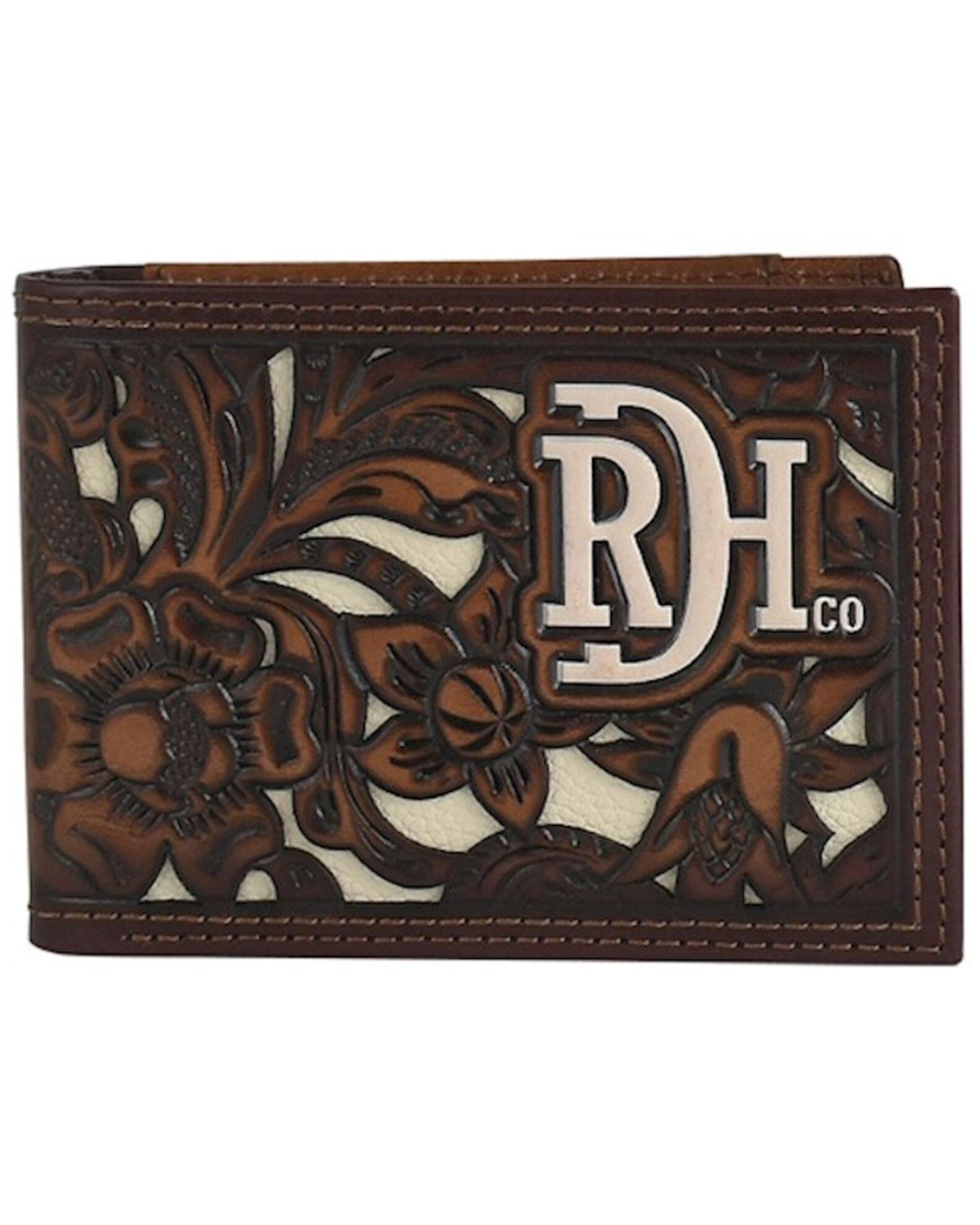 Red Dirt Hat Men's Tooled Inlay Bifold Wallet, Brown