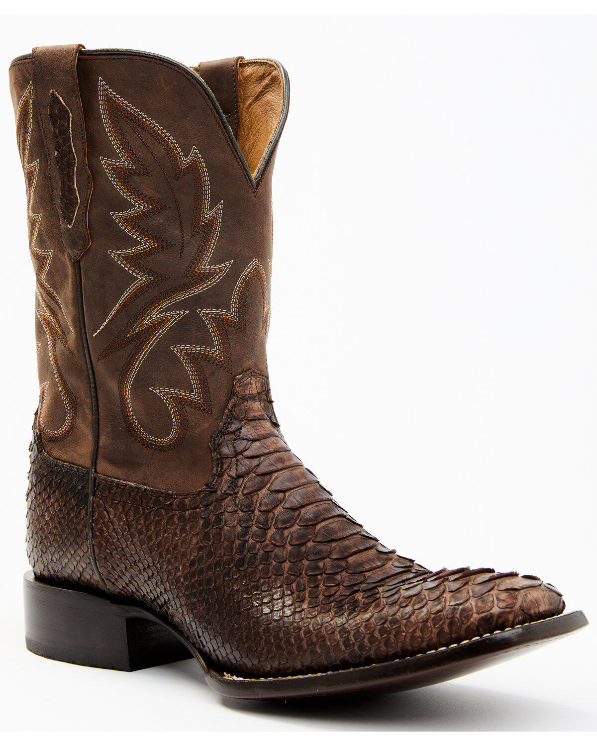 Cody James Men's Exotic Snake Western Boots - Broad Square Toe, Chocolate