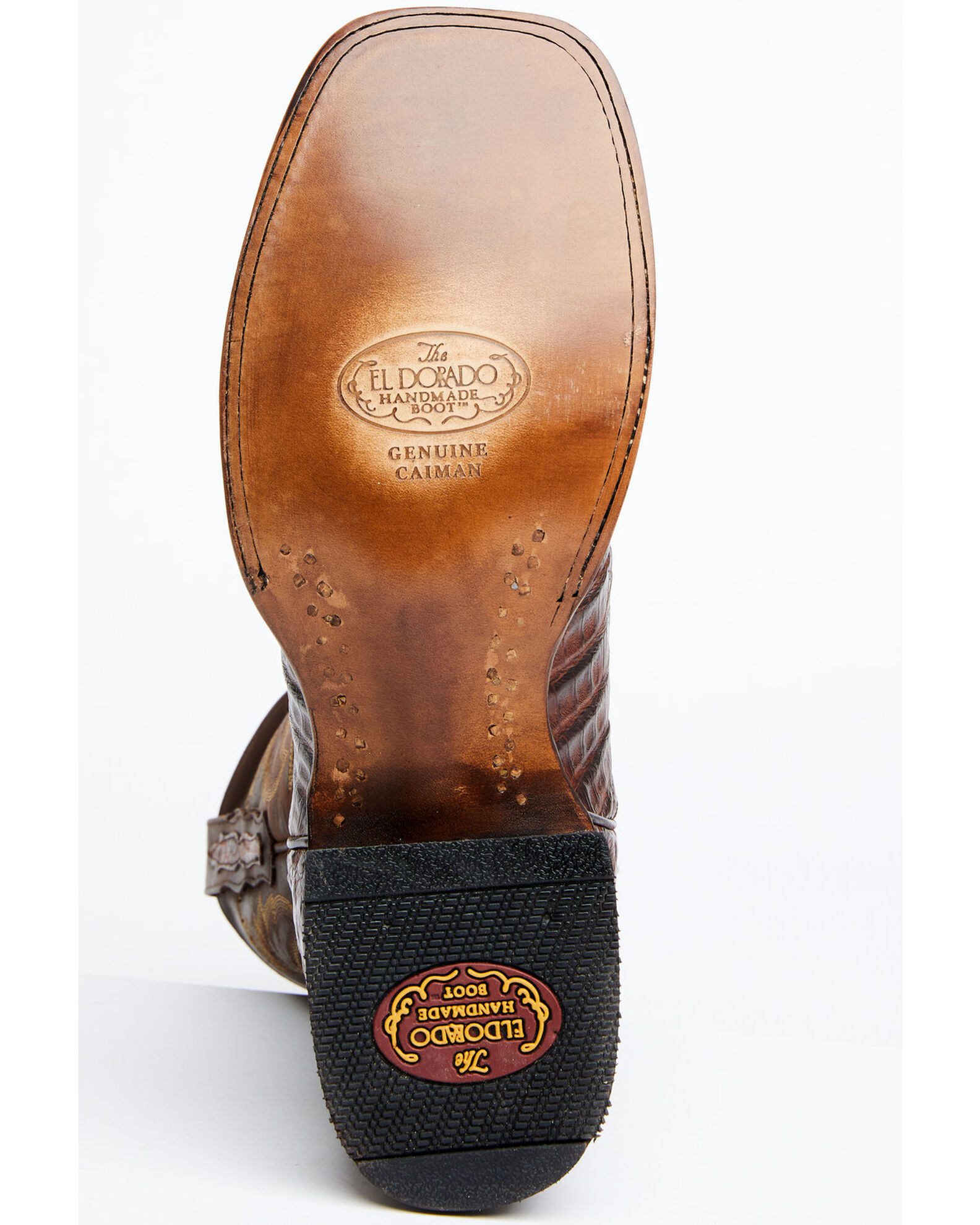 El Dorado Men's Handmade Caiman Back Brass Stockman Boots - Broad ...
