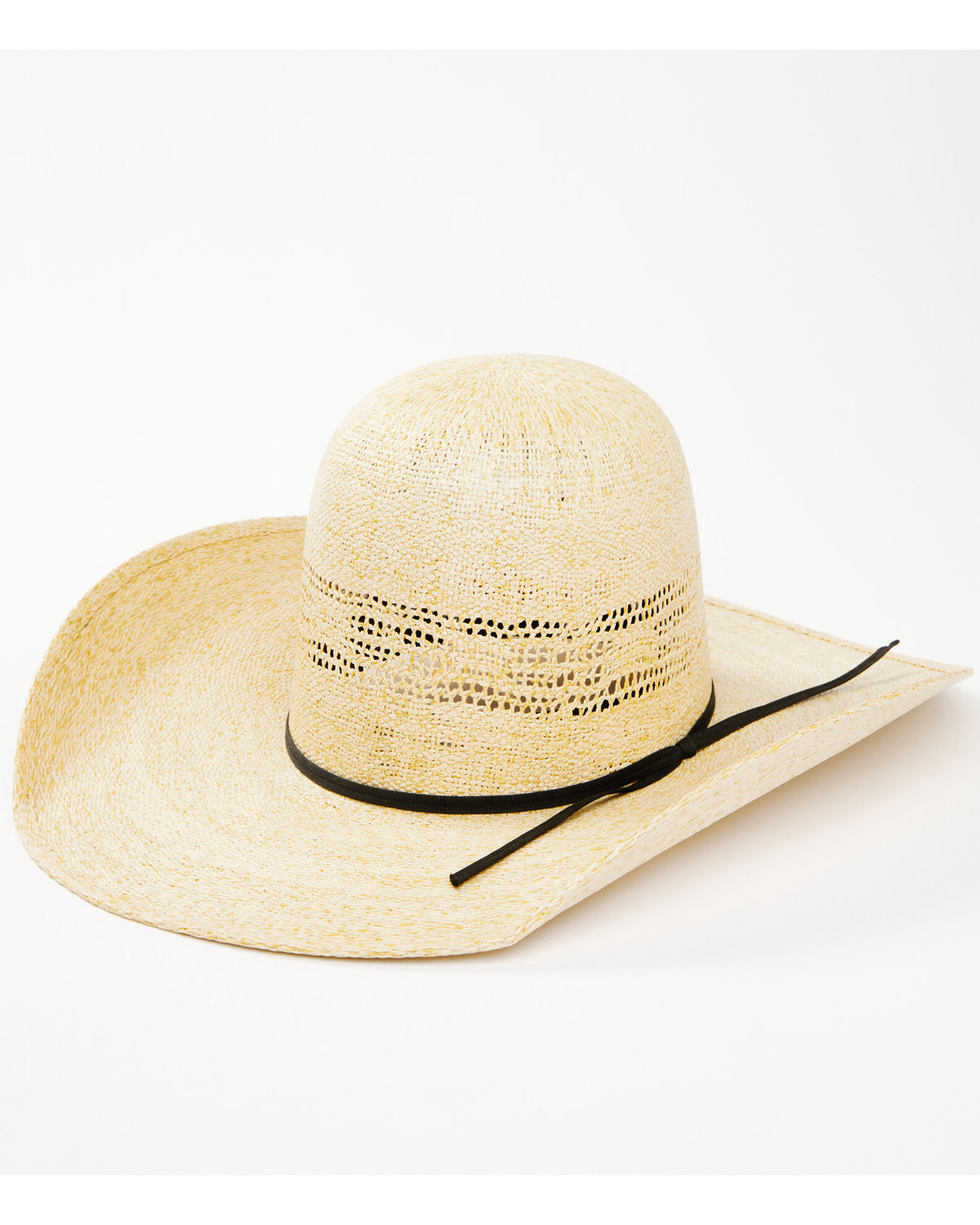 Rodeo King Broken Horn 25X Straw Cowboy Hat, Black