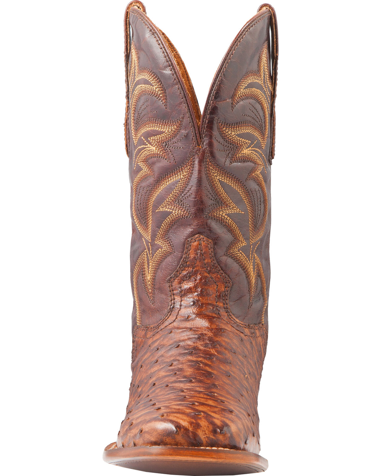 El Dorado Men's Handmade Full Quill Ostrich Stockman Boots - Broad ...