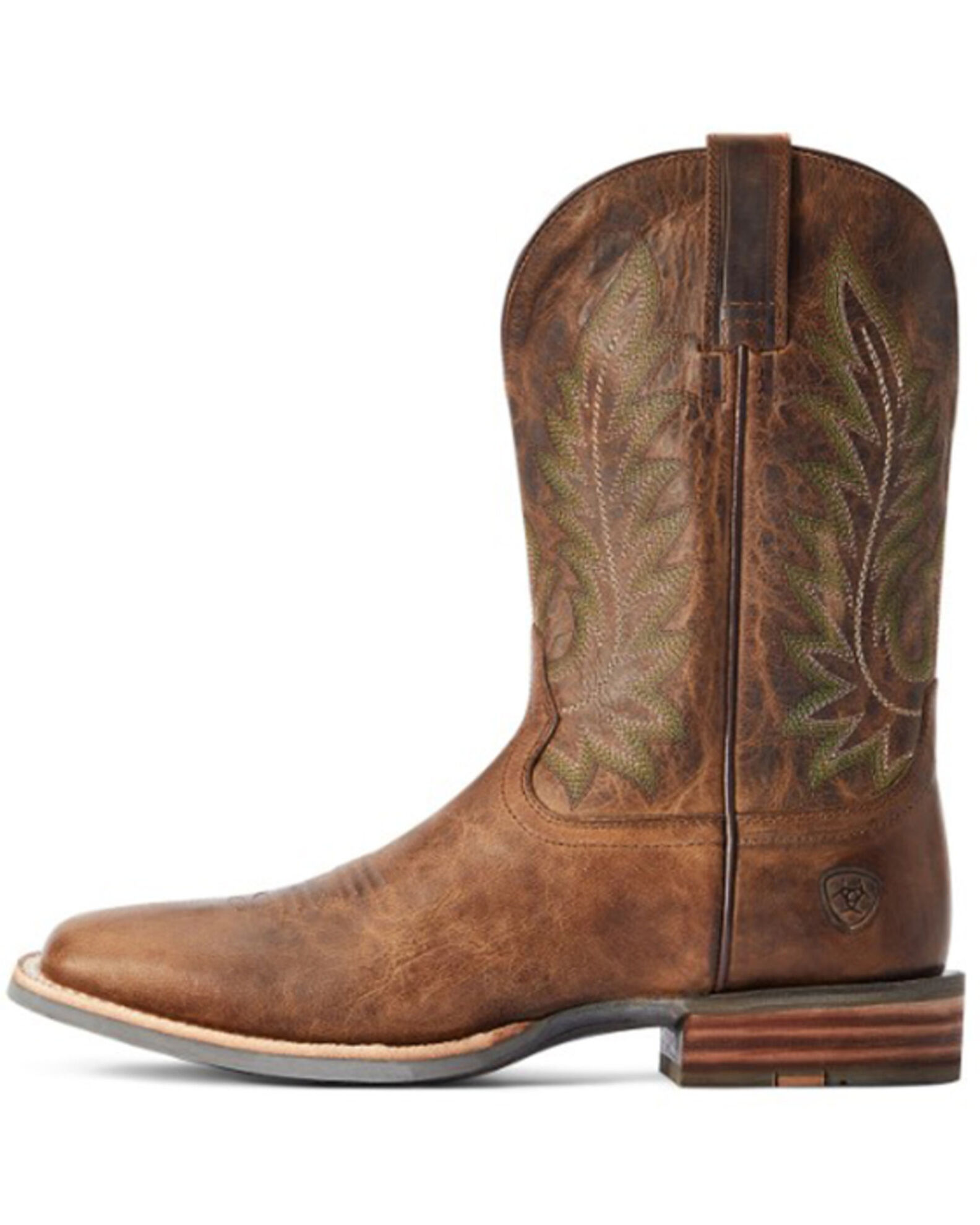 Ariat Mens Ridin High Western Performance Boots Broad Square Toe Brown