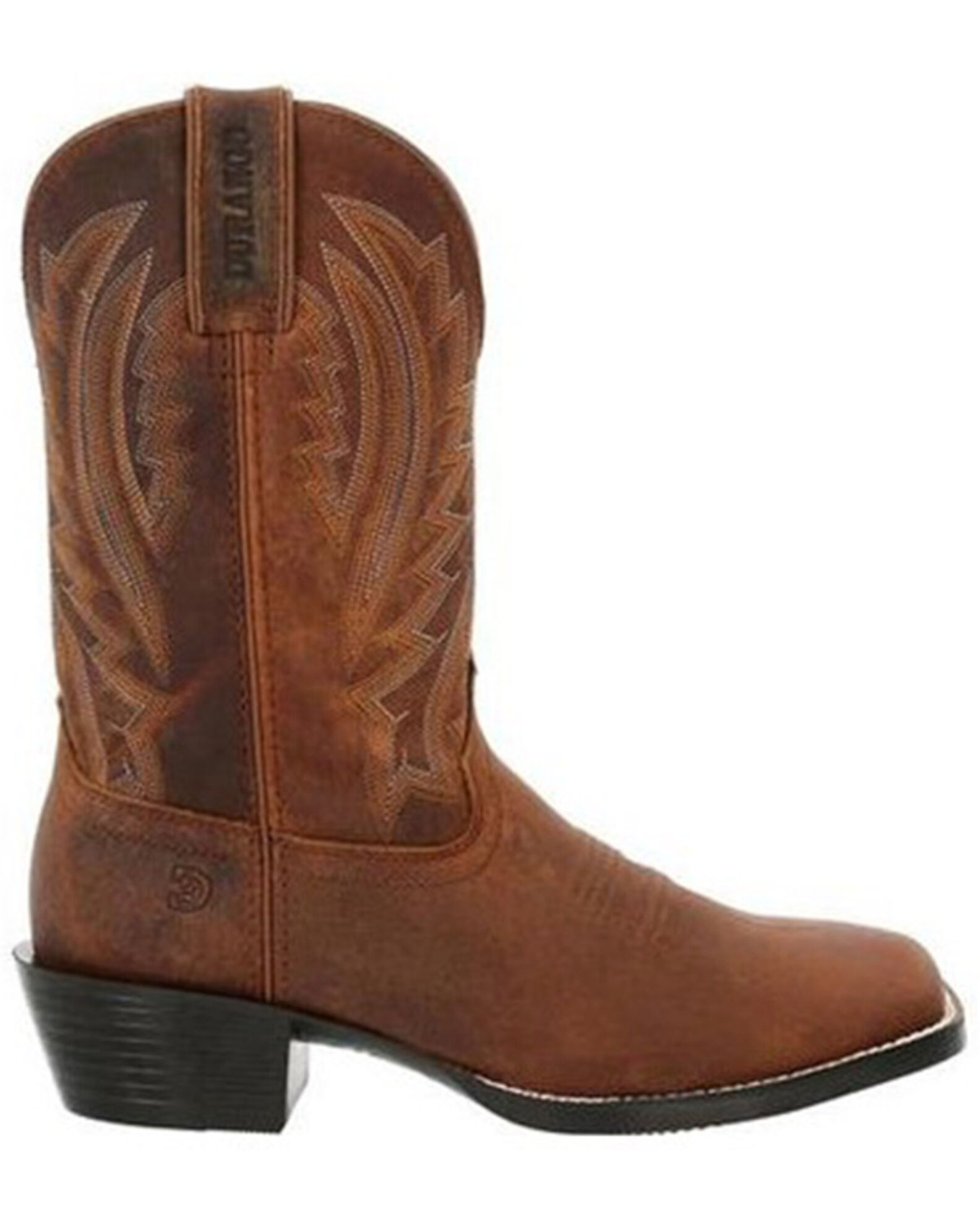 Durango Mens Westward Western Boots Broad Square Toe Cognac