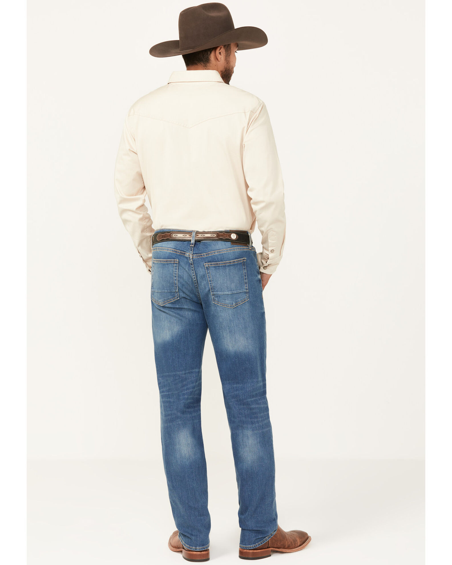 DEVIL-DOG Dungarees Men's Powells Medium Wash Slim Straight Stretch ...