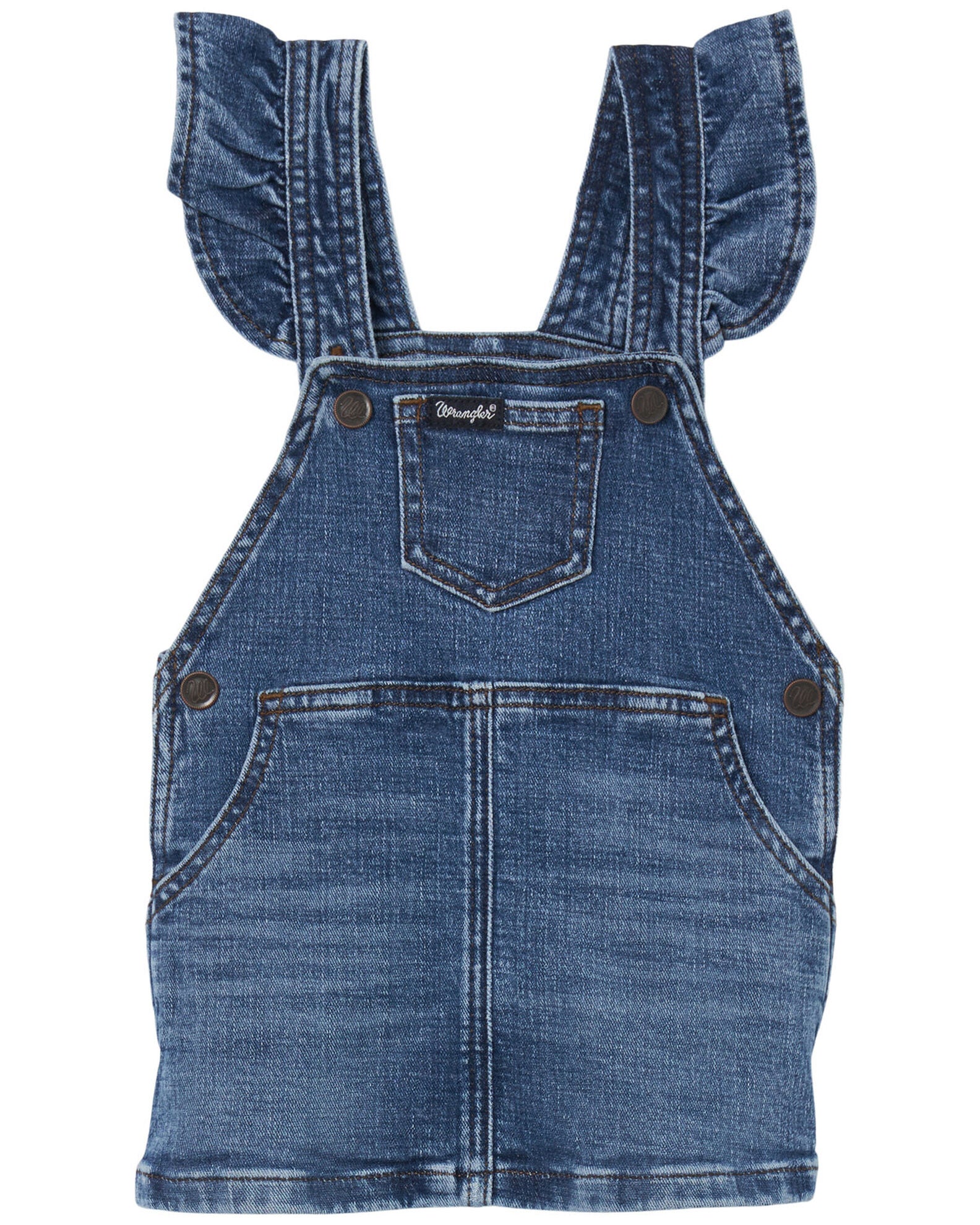 Wrangler Infant Girls' Phoebe Dark Wash Denim Skirtall, Dark Wash
