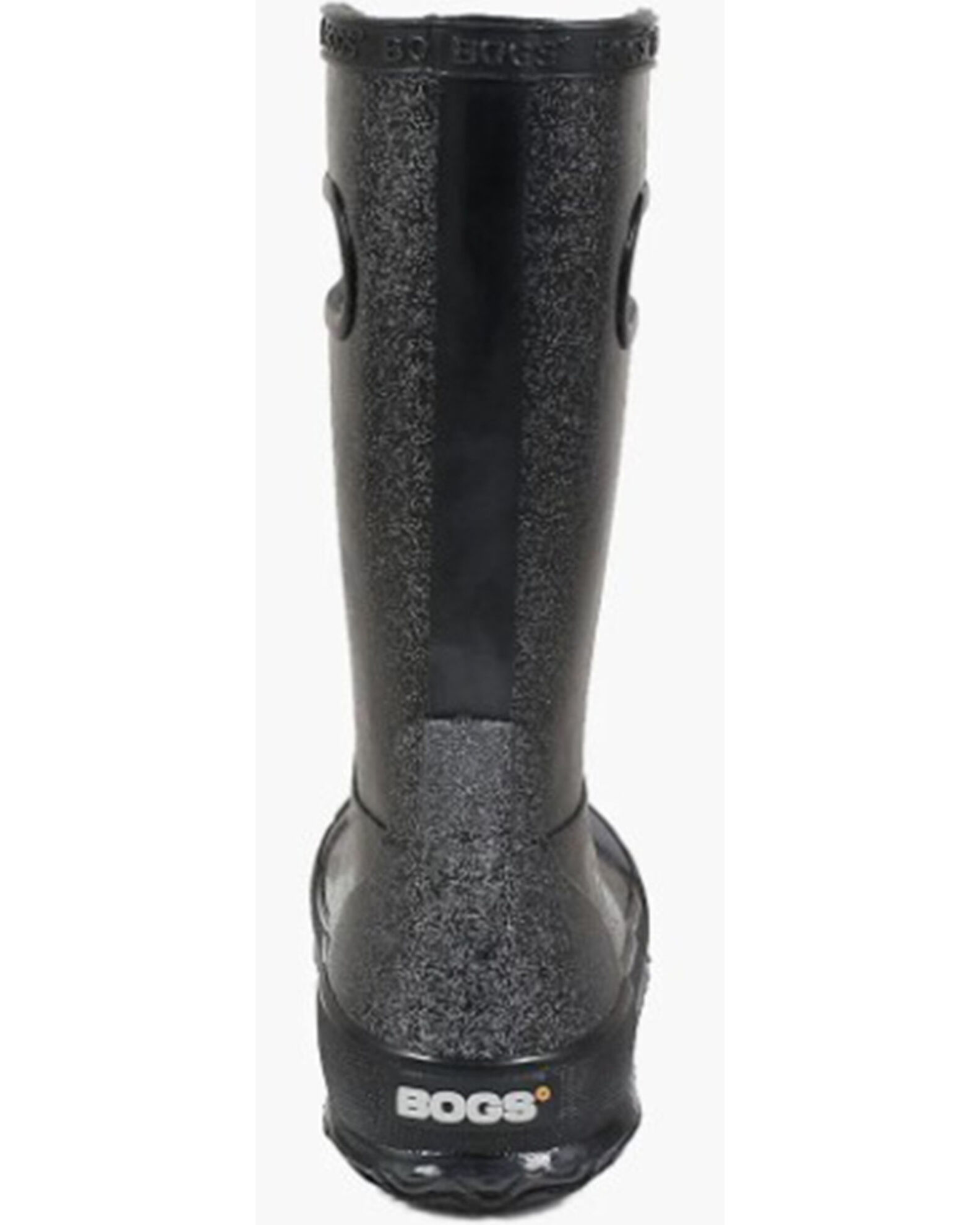 Bogs Girls' Glitter Rain Boots - Round Toe, Black