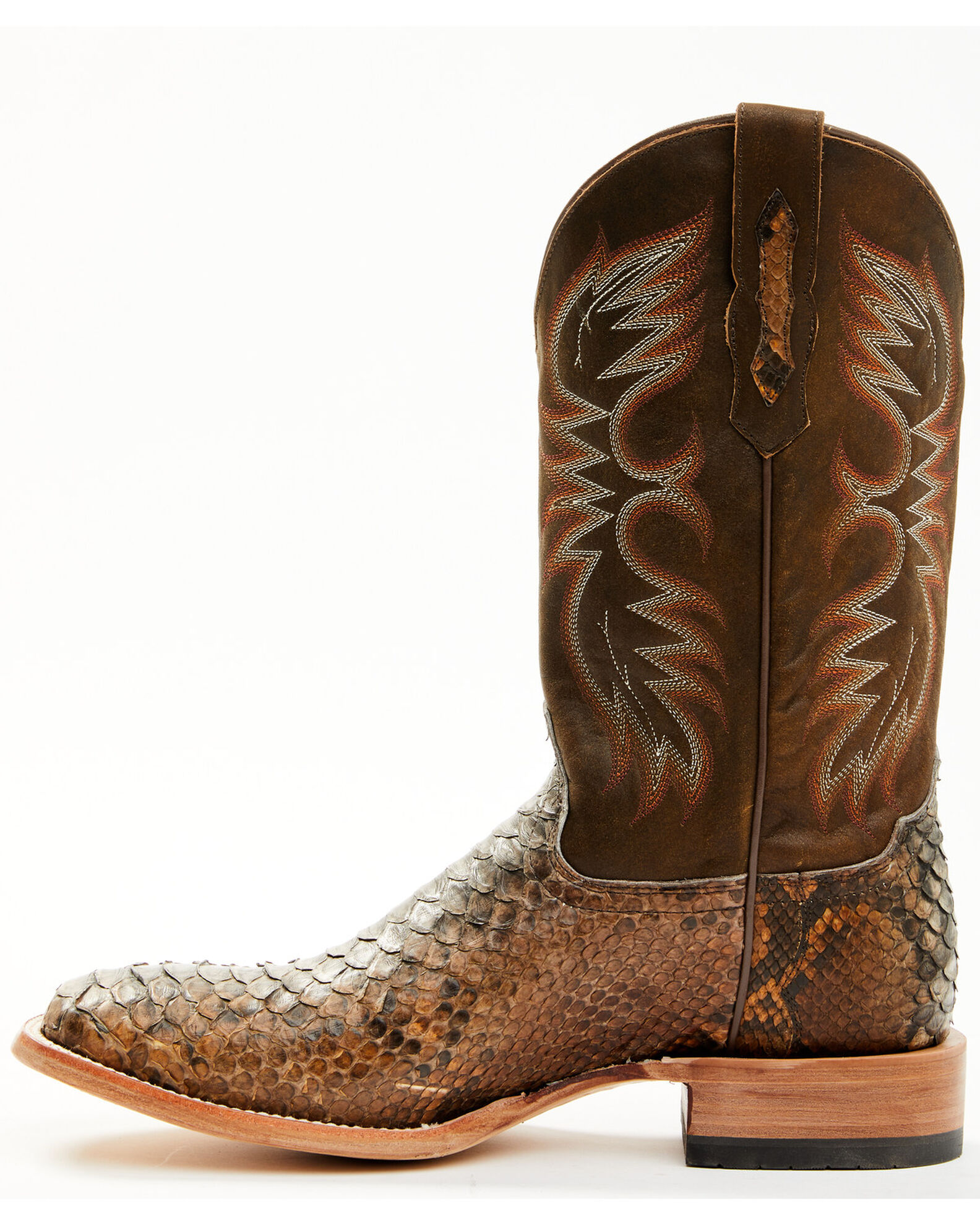 Cody James Men's Python Exotic Western Boots - Broad Square Toe, Brown