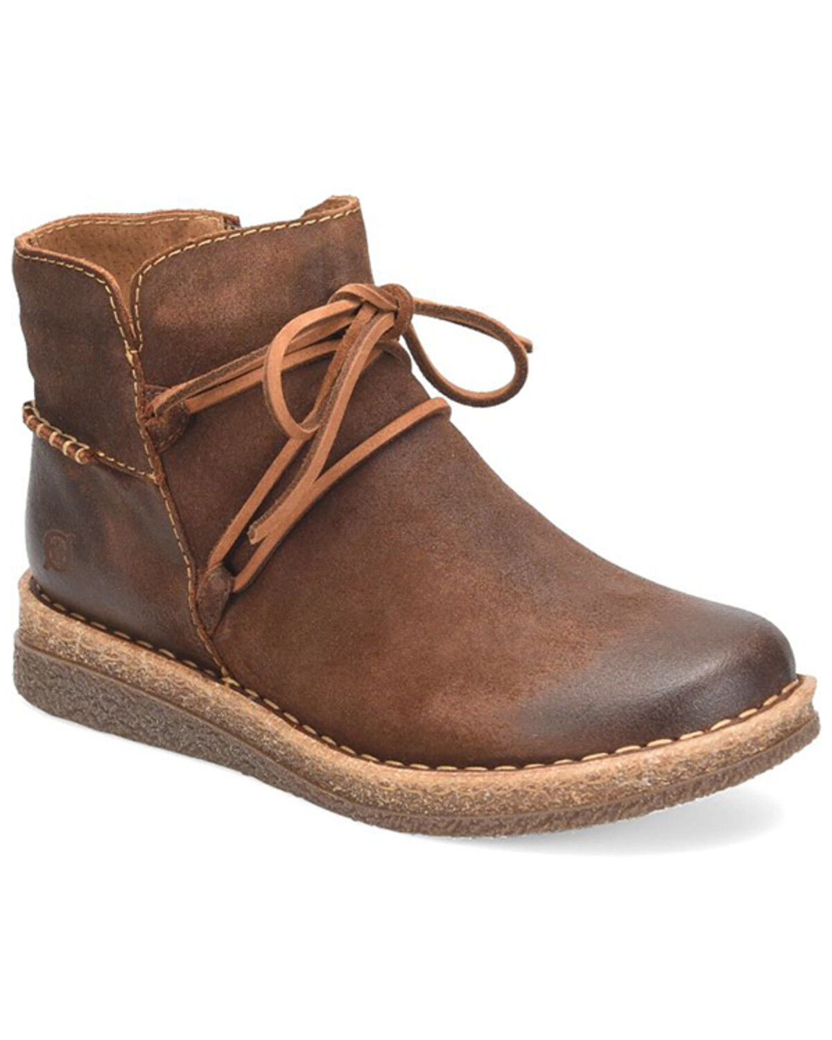 Image #1 - Born Women's Calyn Wedge Booties - Round Toe, Brown, hi-res